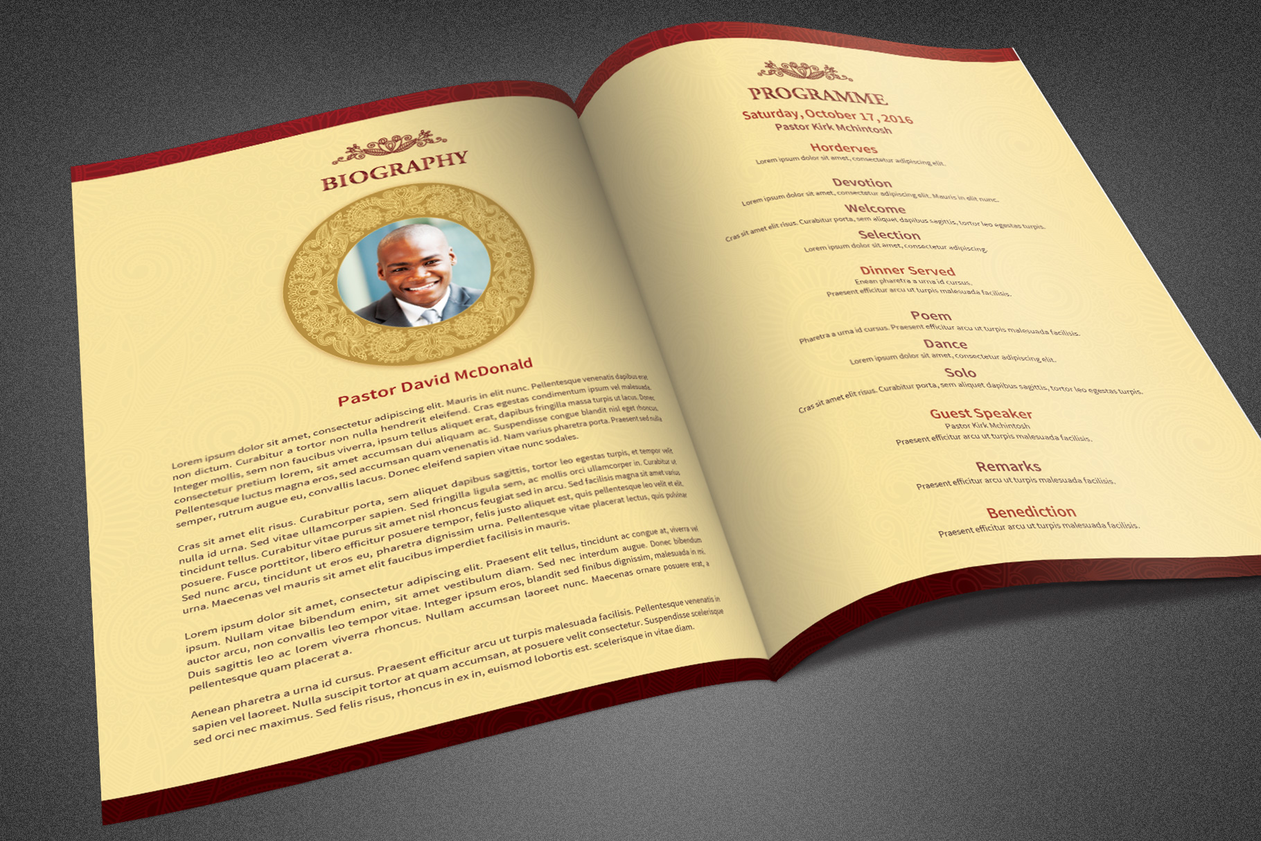 Pastor Appreciation Program Template