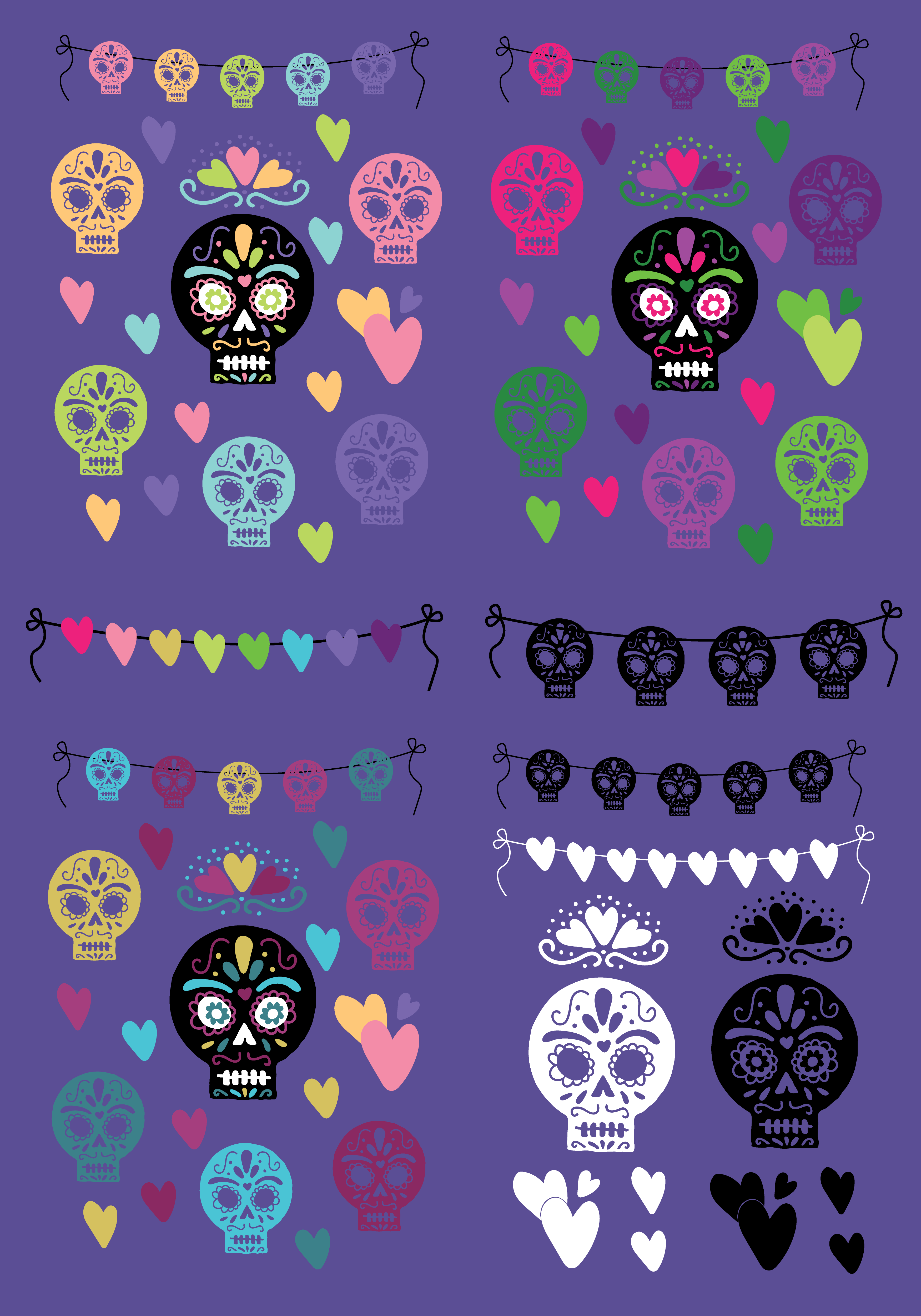 Day of the Dead Sugar Skulls (36798) | Illustrations | Design Bundles