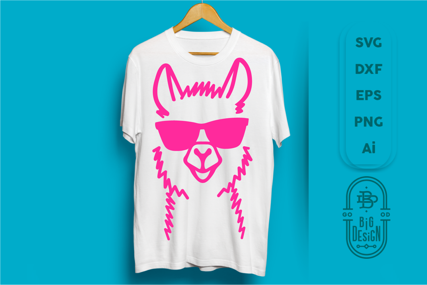 LLAMA SVG CUT FILE - Lama Head Svg Illustration & sunglasses