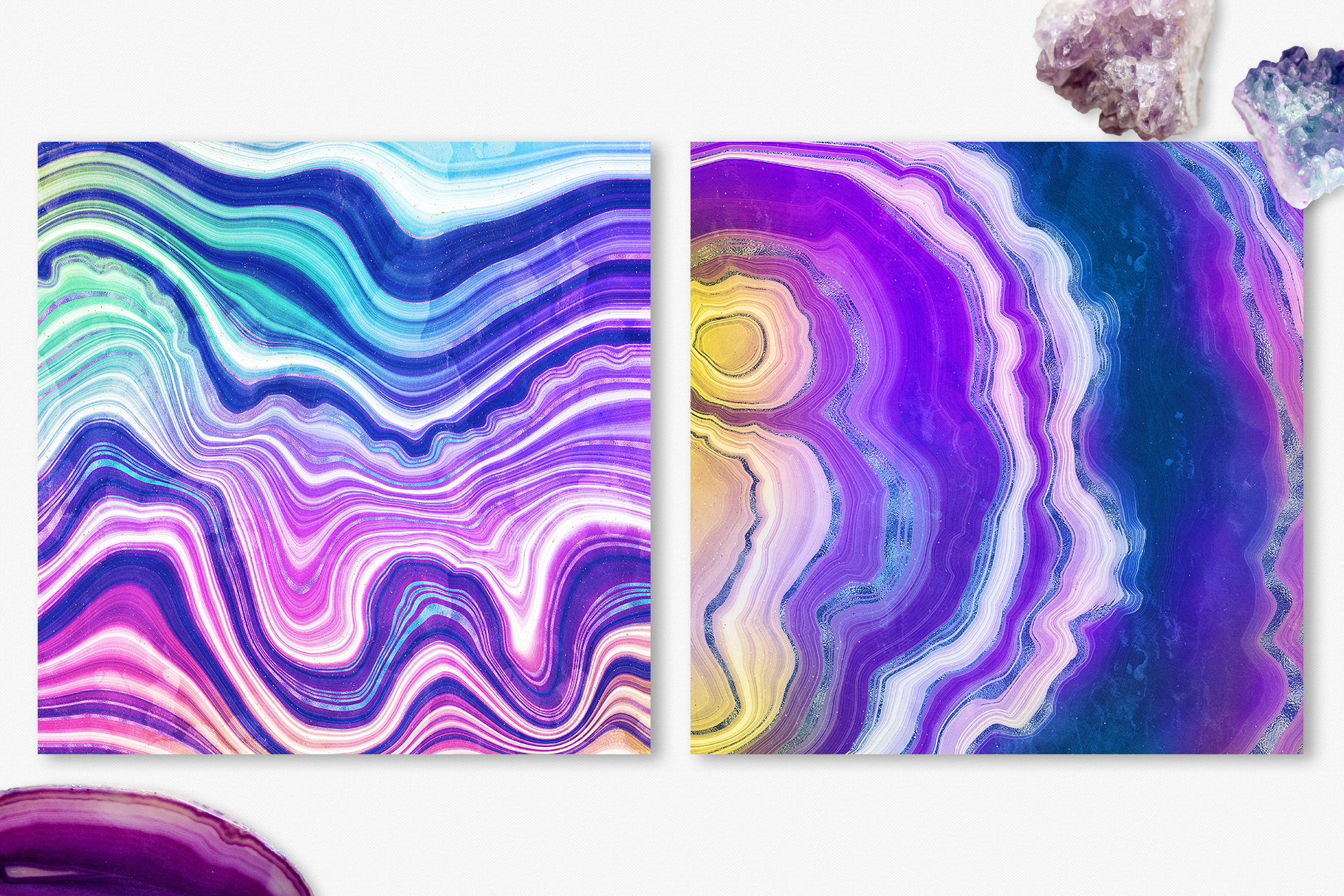 Neon Agate Stone Textures