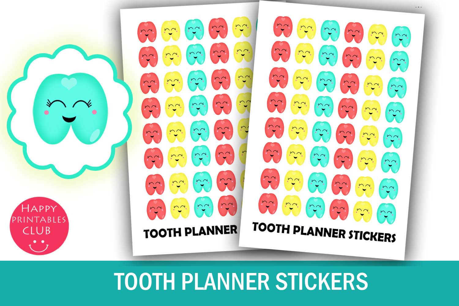 Tooth Planner Stickers-Dentist Appointment Stickers- Tooth