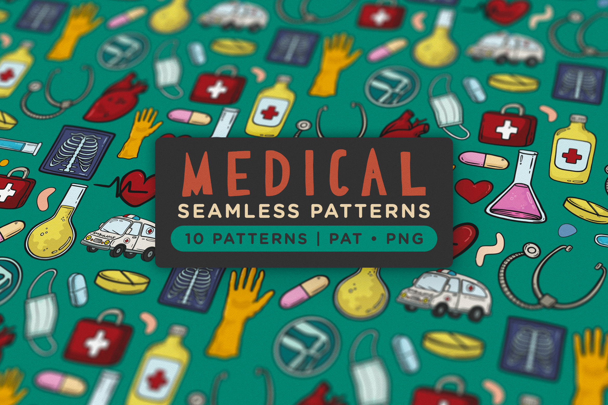 Medical Seamless Patterns (530141) | Patterns | Design Bundles