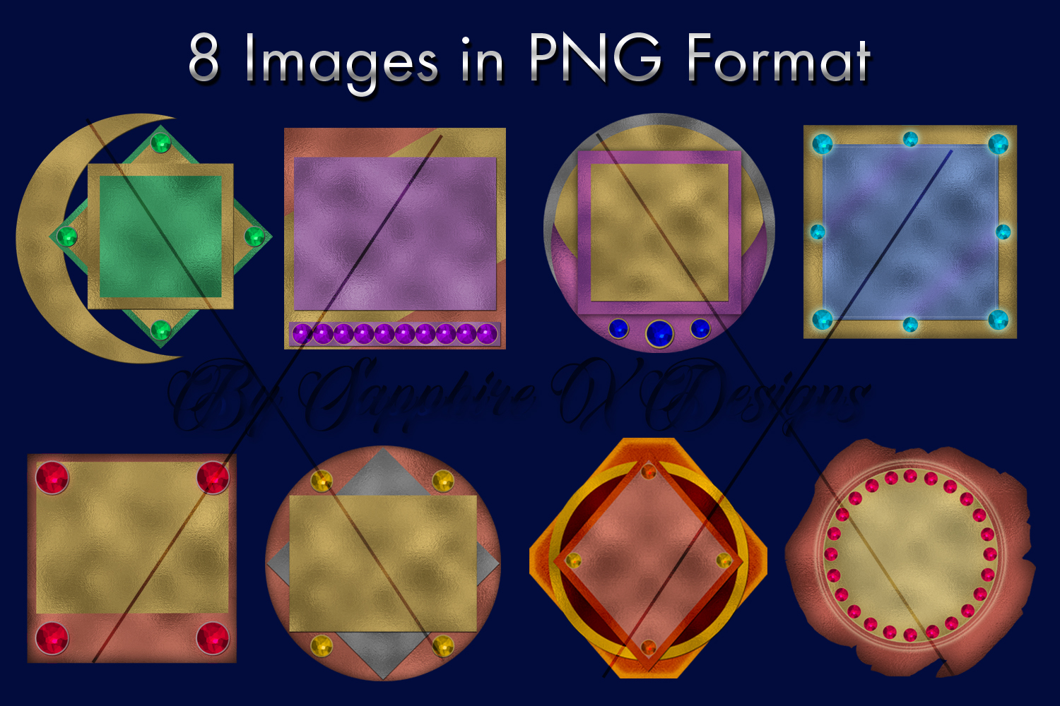 Crystal Gem Labels Clipart Designs (33027) | Elements | Design Bundles