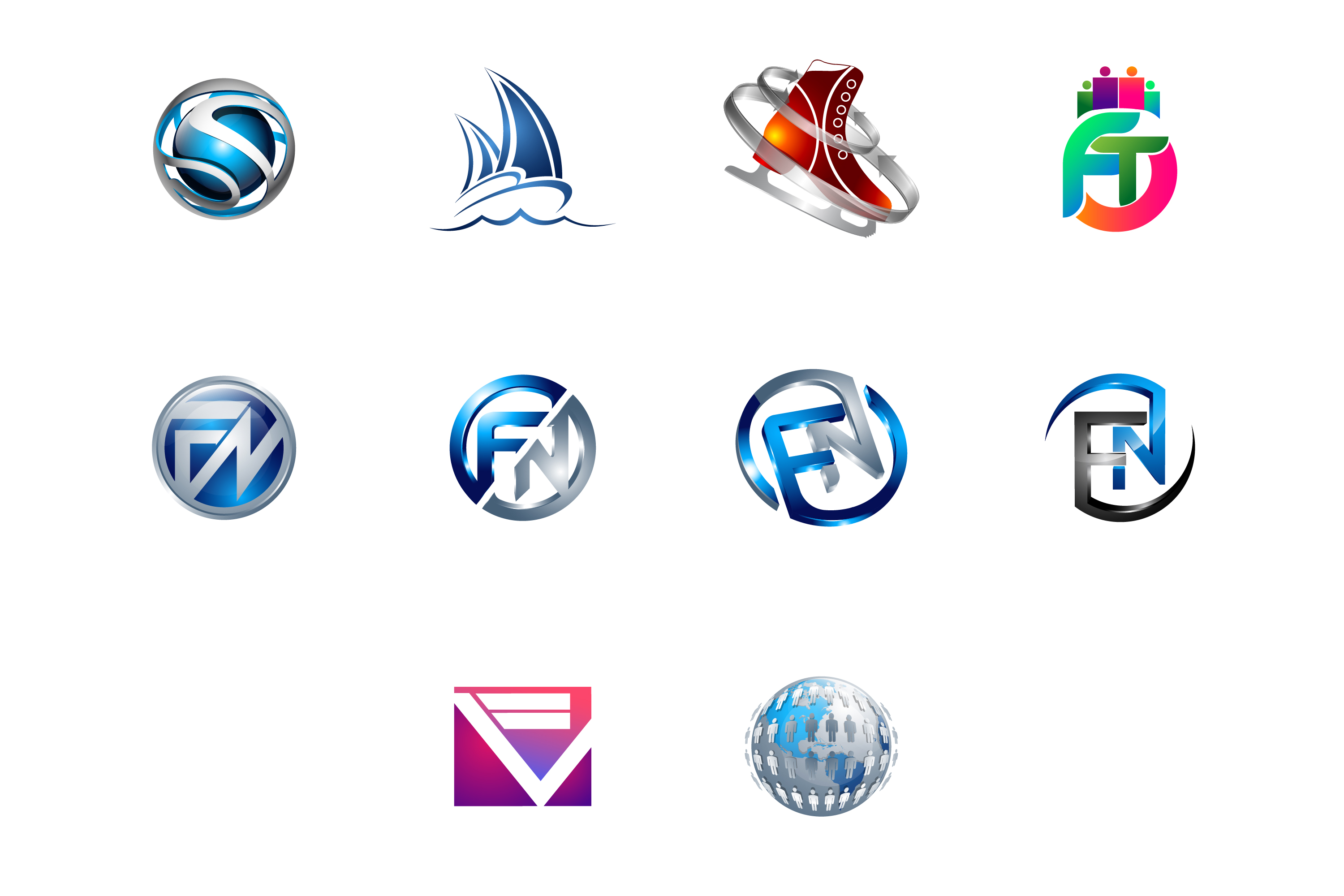 Modern and elegant business logos set (134760) | Logos | Design Bundles