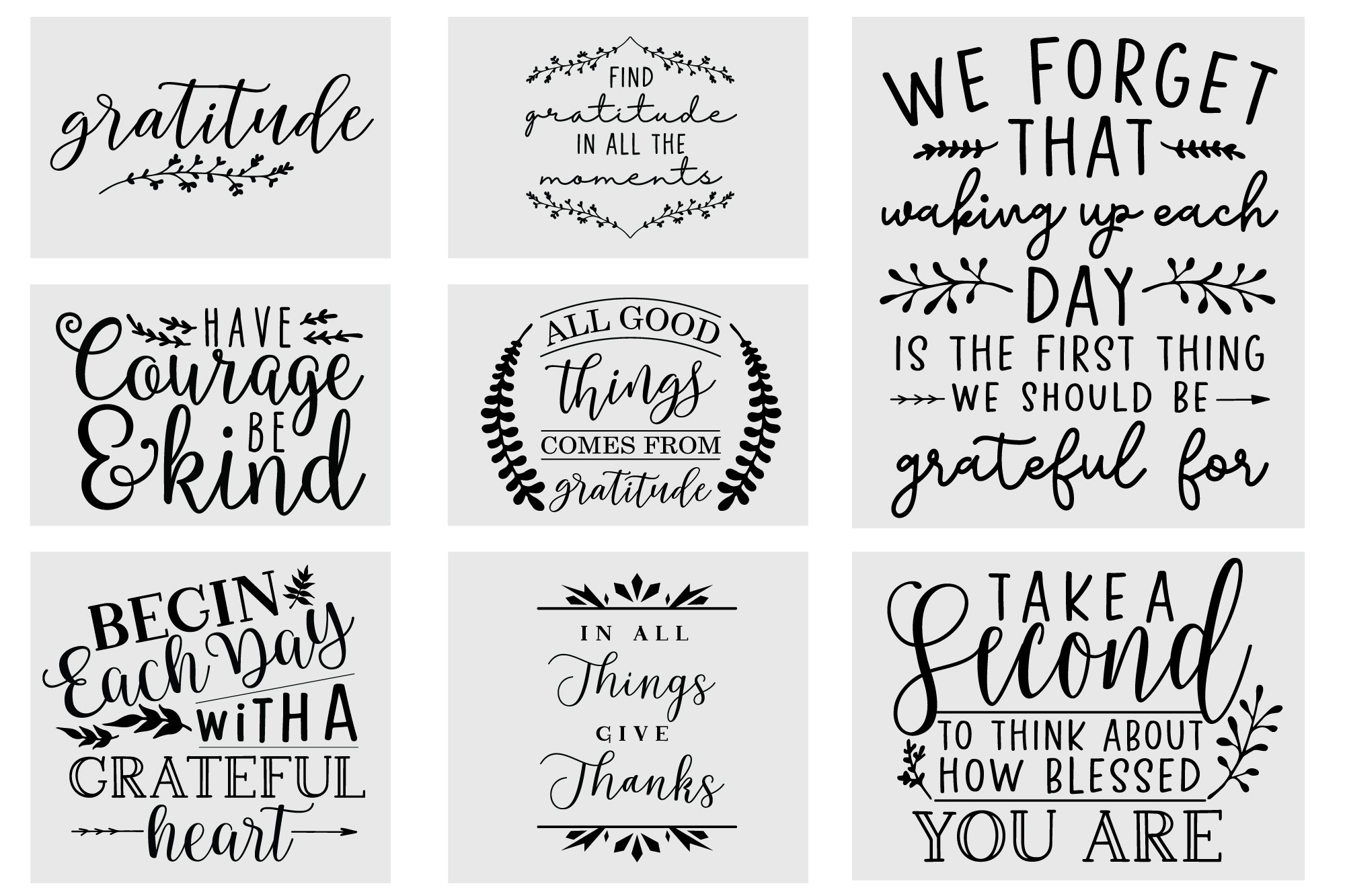 BIG !! Gratitude Reminder Quote SVG | 15 quotes