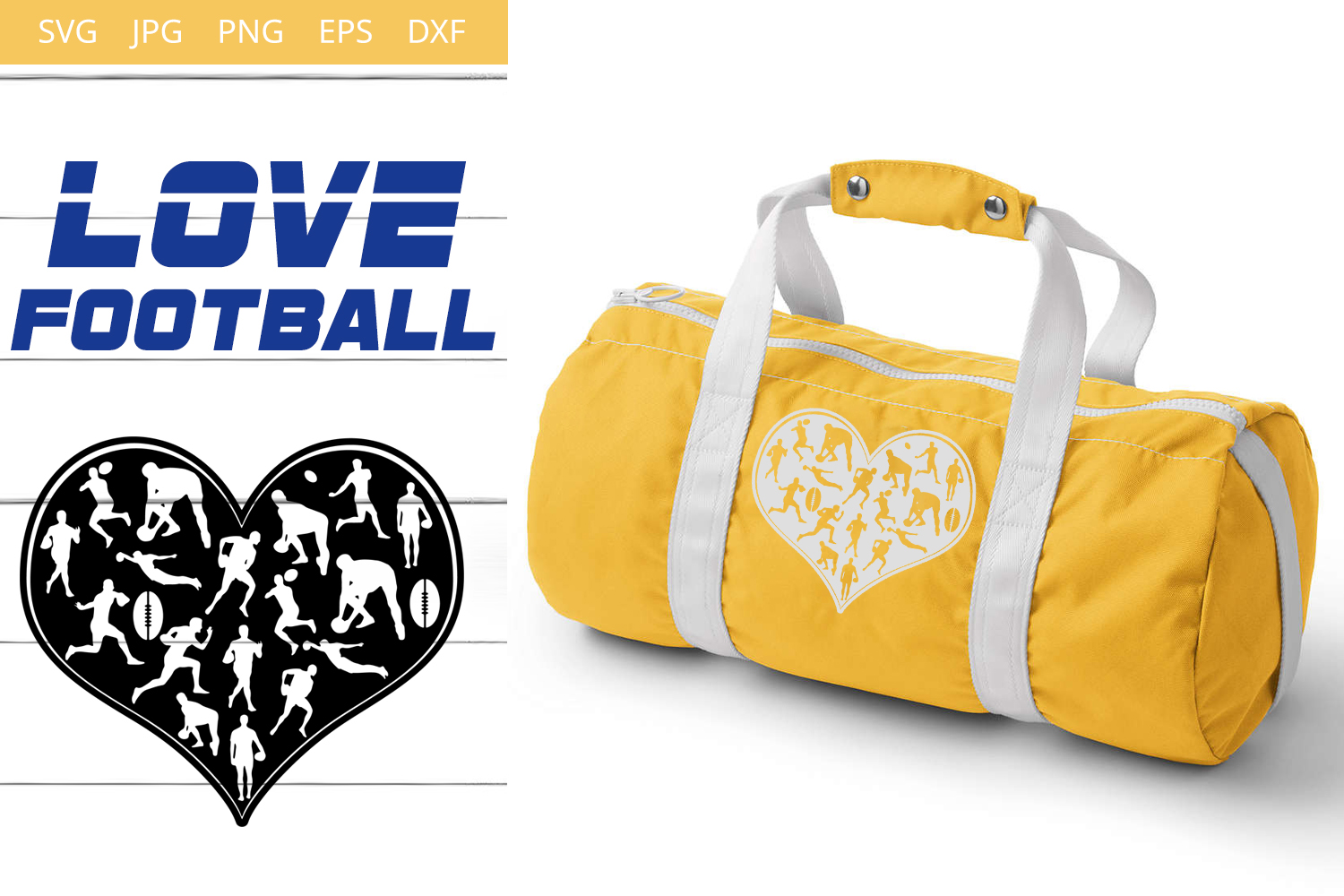 Love Rugby League Football SVG Vector