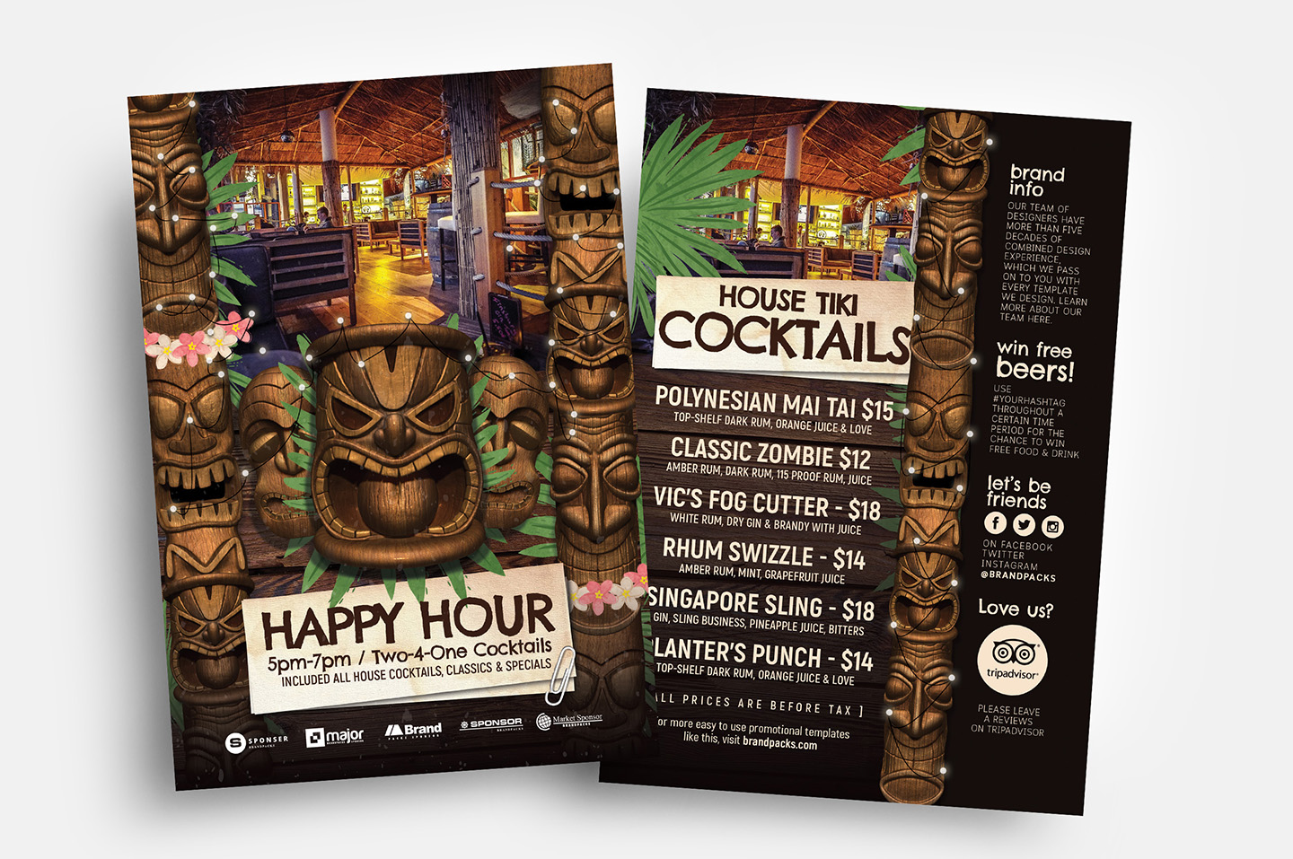 Tiki Bar Flyer (355931) | Flyers | Design Bundles
