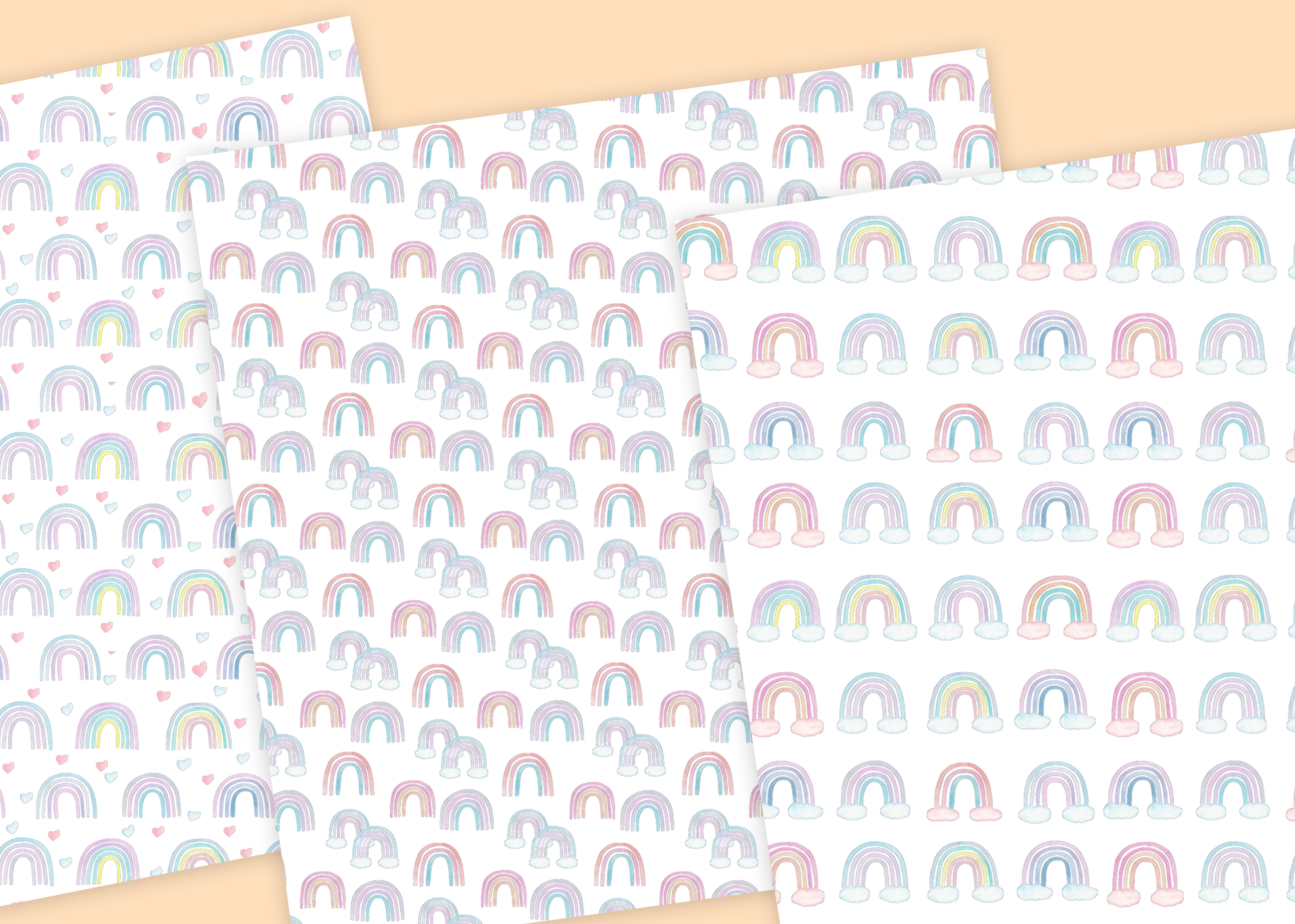 Watercolor Pastel Rainbow Collection