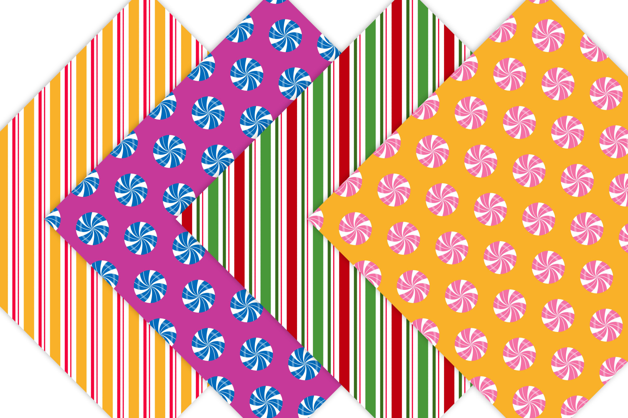 Christmas Digital Paper - Candy Cane