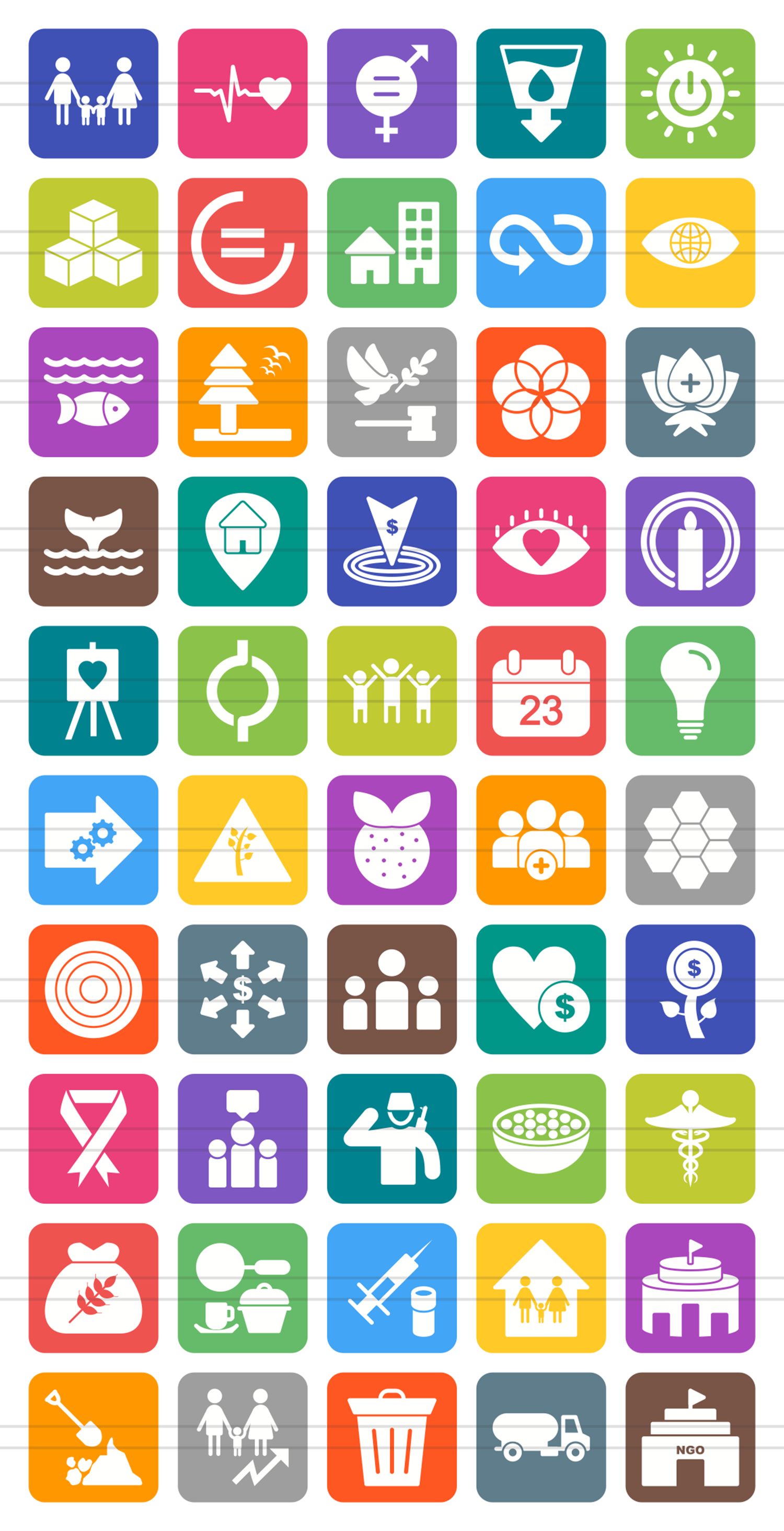 50 Community Filled Round Corner Icons