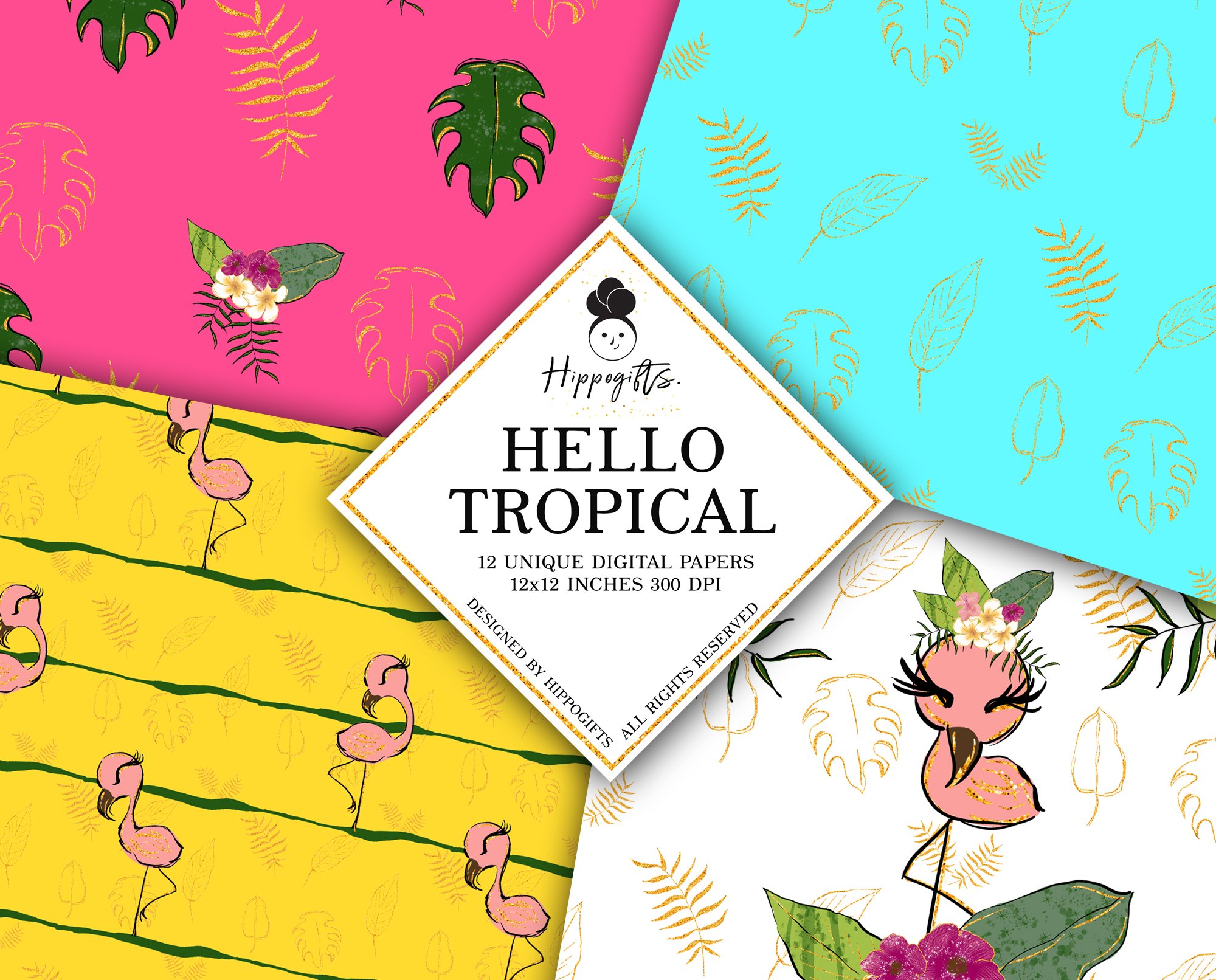 Tropical Digital Paper, Tropical Patterns