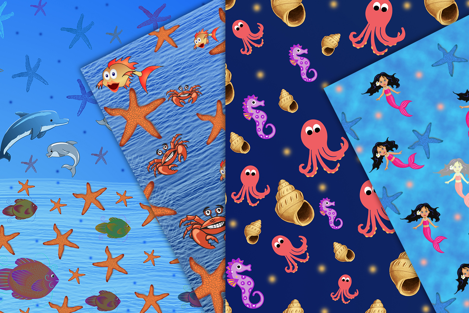 Sea Life Digital Paper, Underwater digital Paper, Sea, OFF