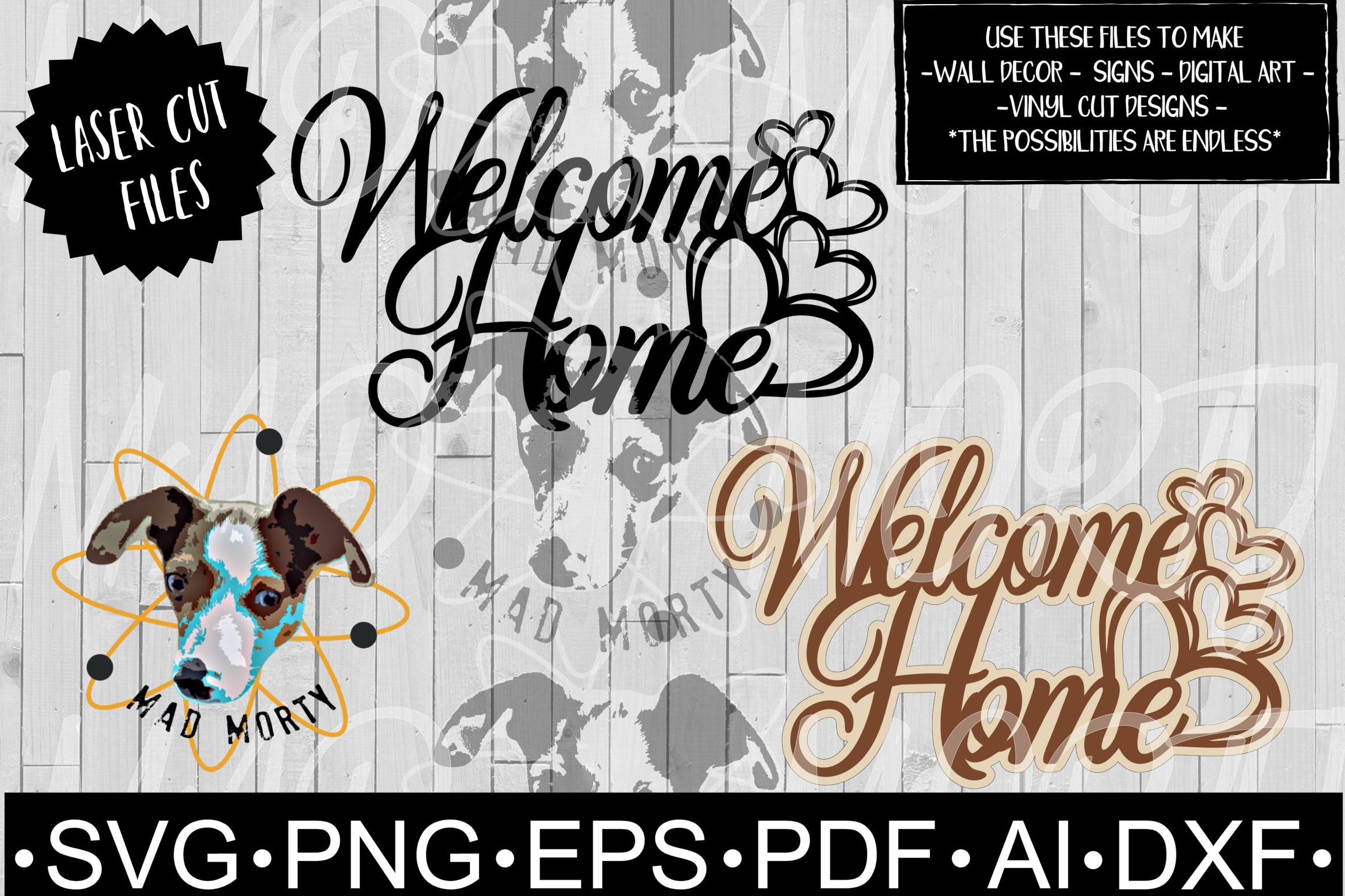 Welcome Home Heart SVG & Laser Ready Cut File (455286) | SVGs | Design ...