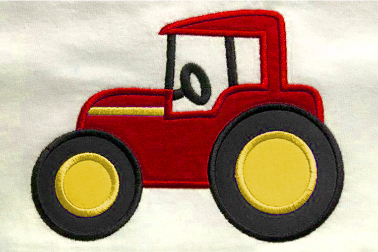 Farm Tractor Applique Embroidery Design