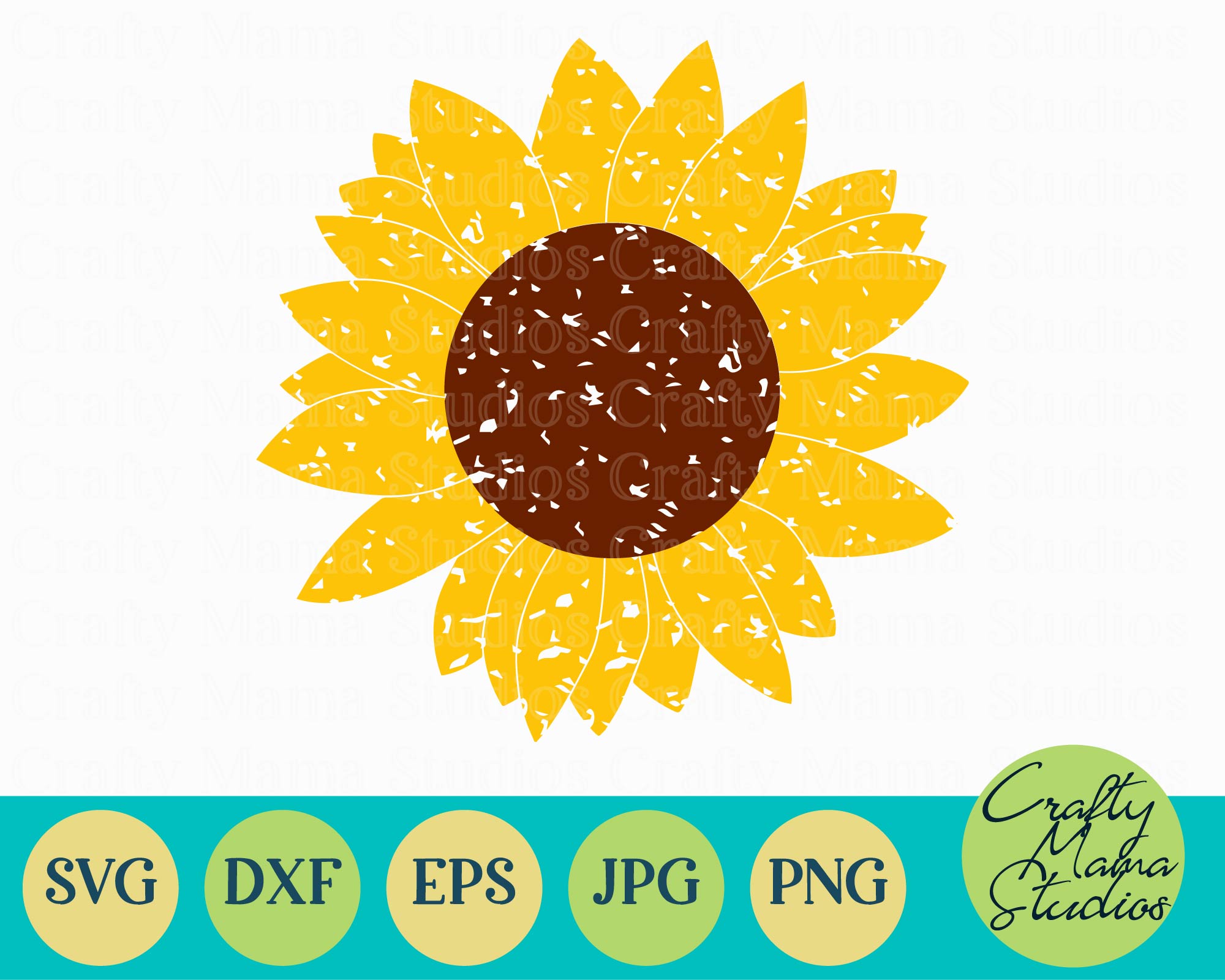 Sunflower Svg, Grunge Sunflower Svg, Summer Svg, Flower