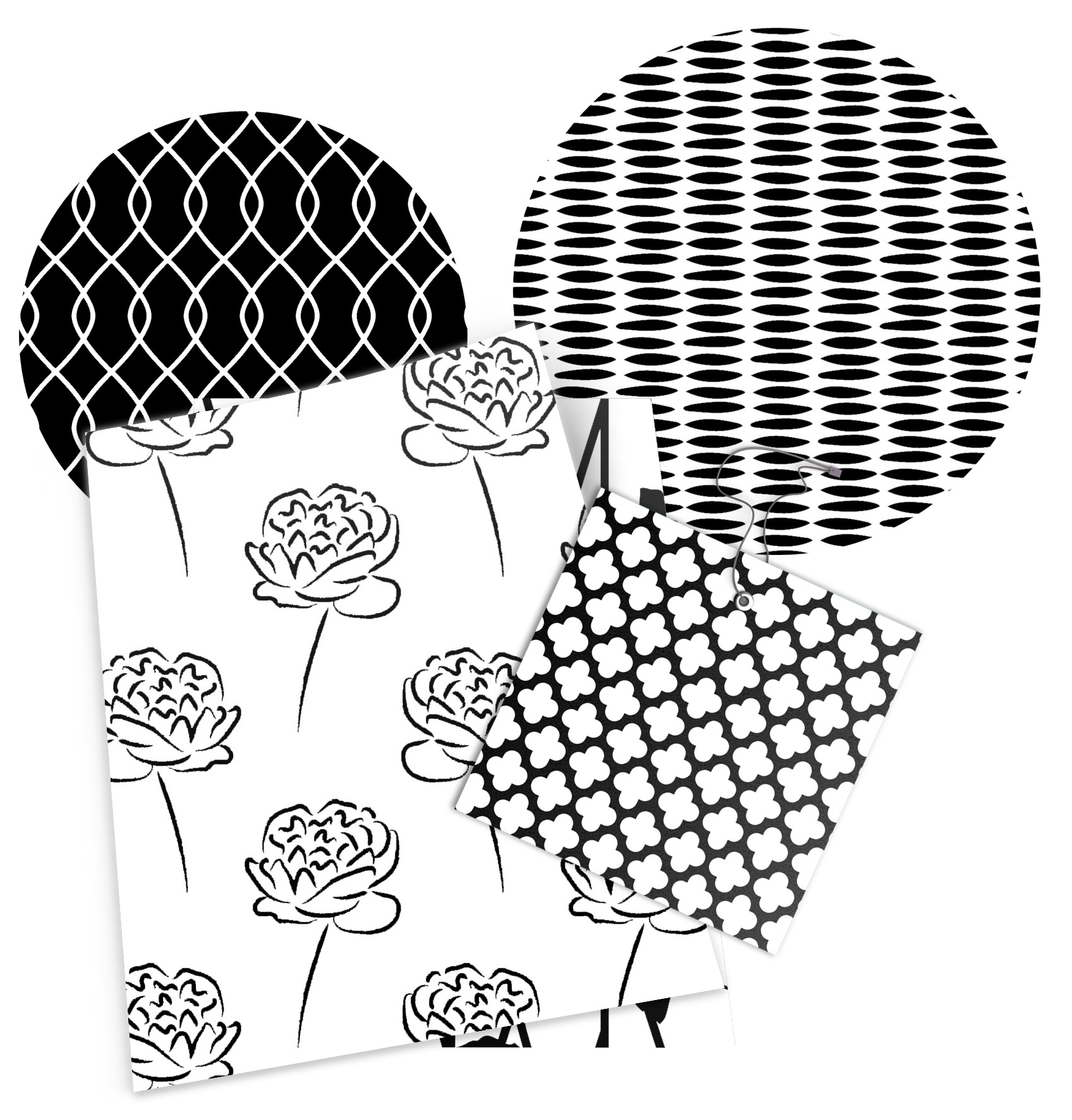 Minimal Black and White Seamless Pattern