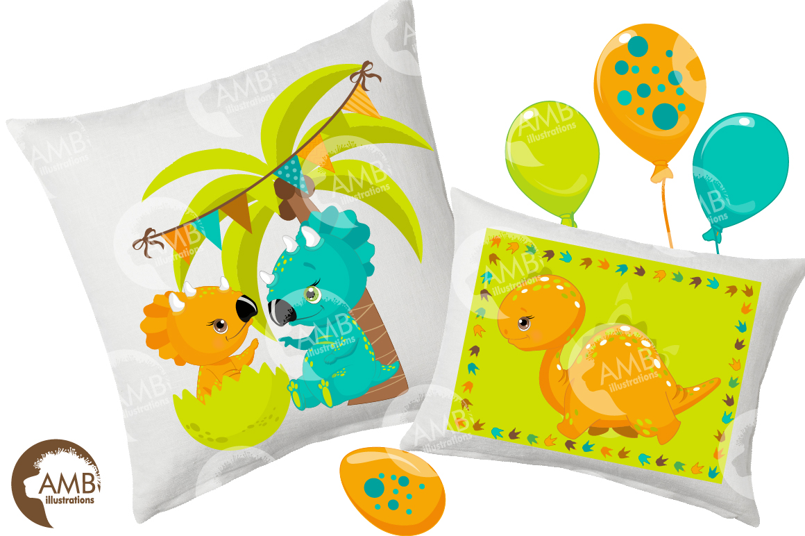 Baby Dinosaur Birthday clipart, graphics, AMB-2701