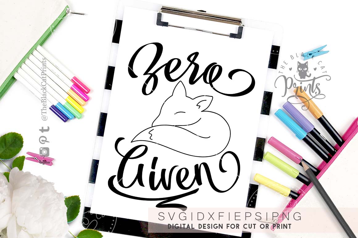 Zero fox given SVG DXF PNG EPS