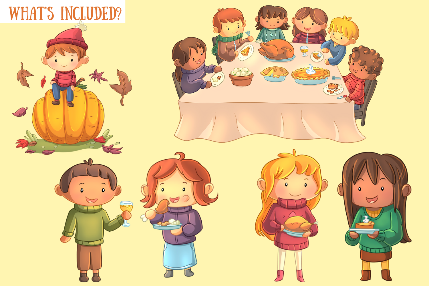 Family Thanksgiving Clip Art Collection