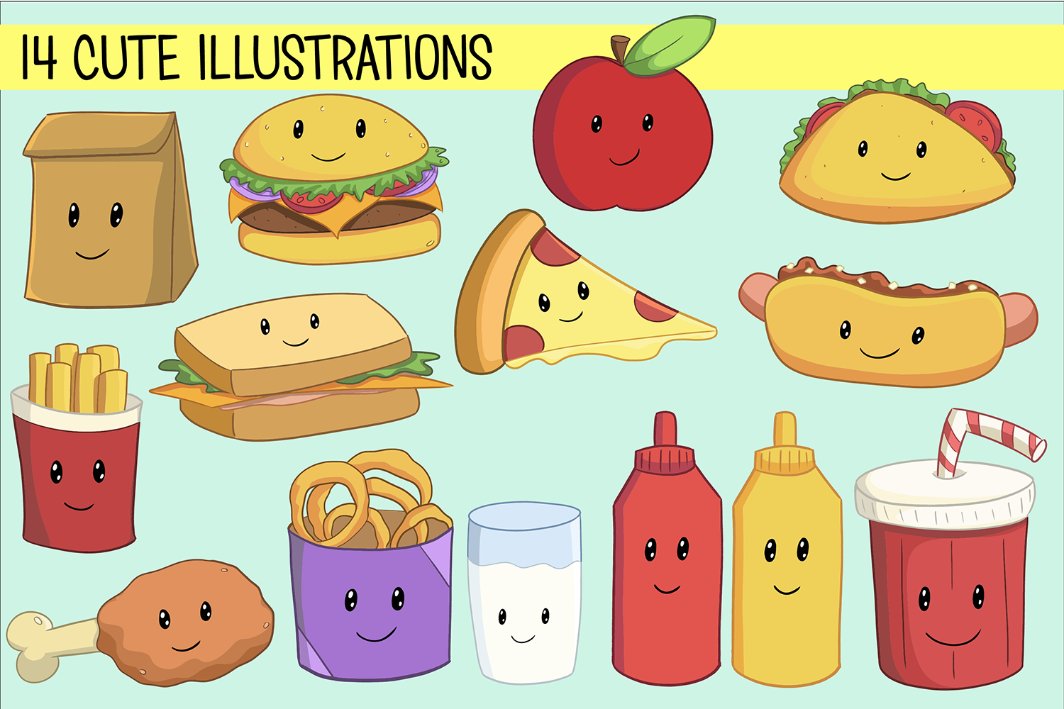 Cute Lunch Illustrations