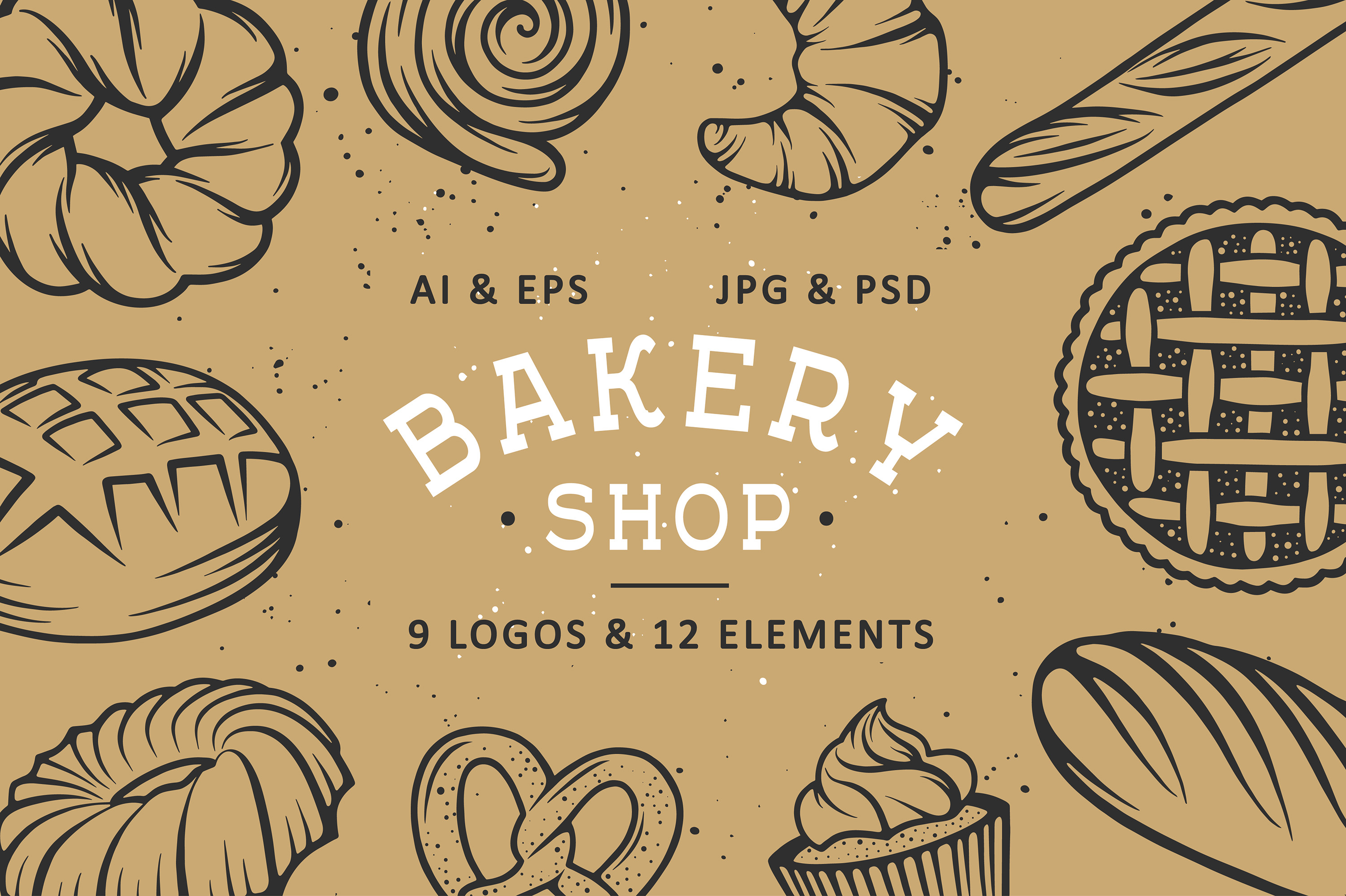 Set Of Bakery Logos And Elements 172425 Logos Design Bundles