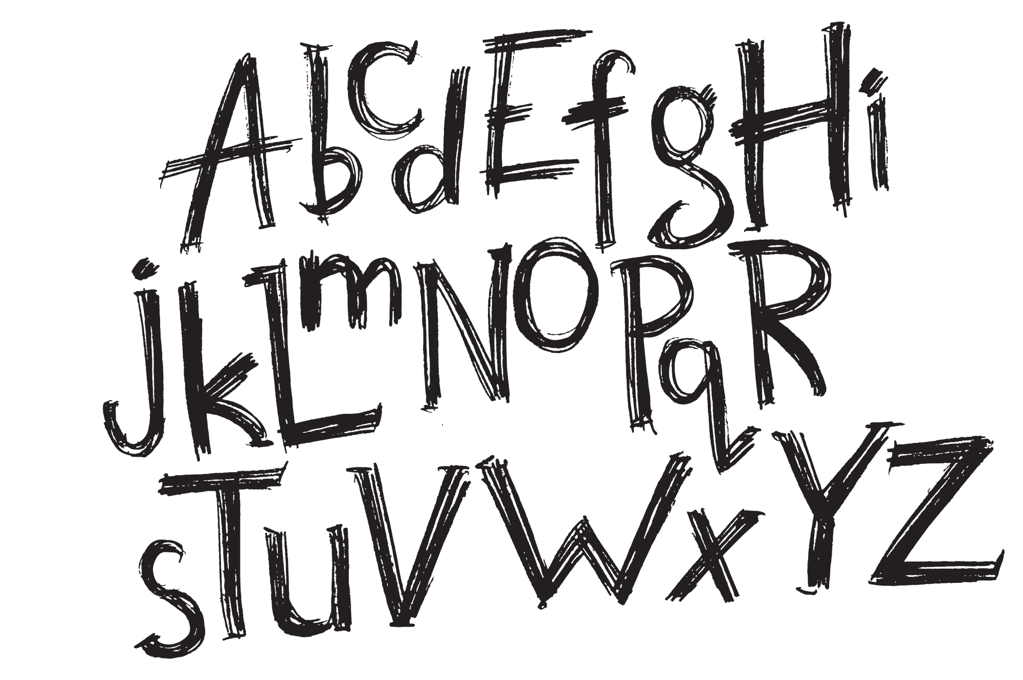 Vector Hand Drawn Latin Alphabet 2317 Illustrations Design Bundles