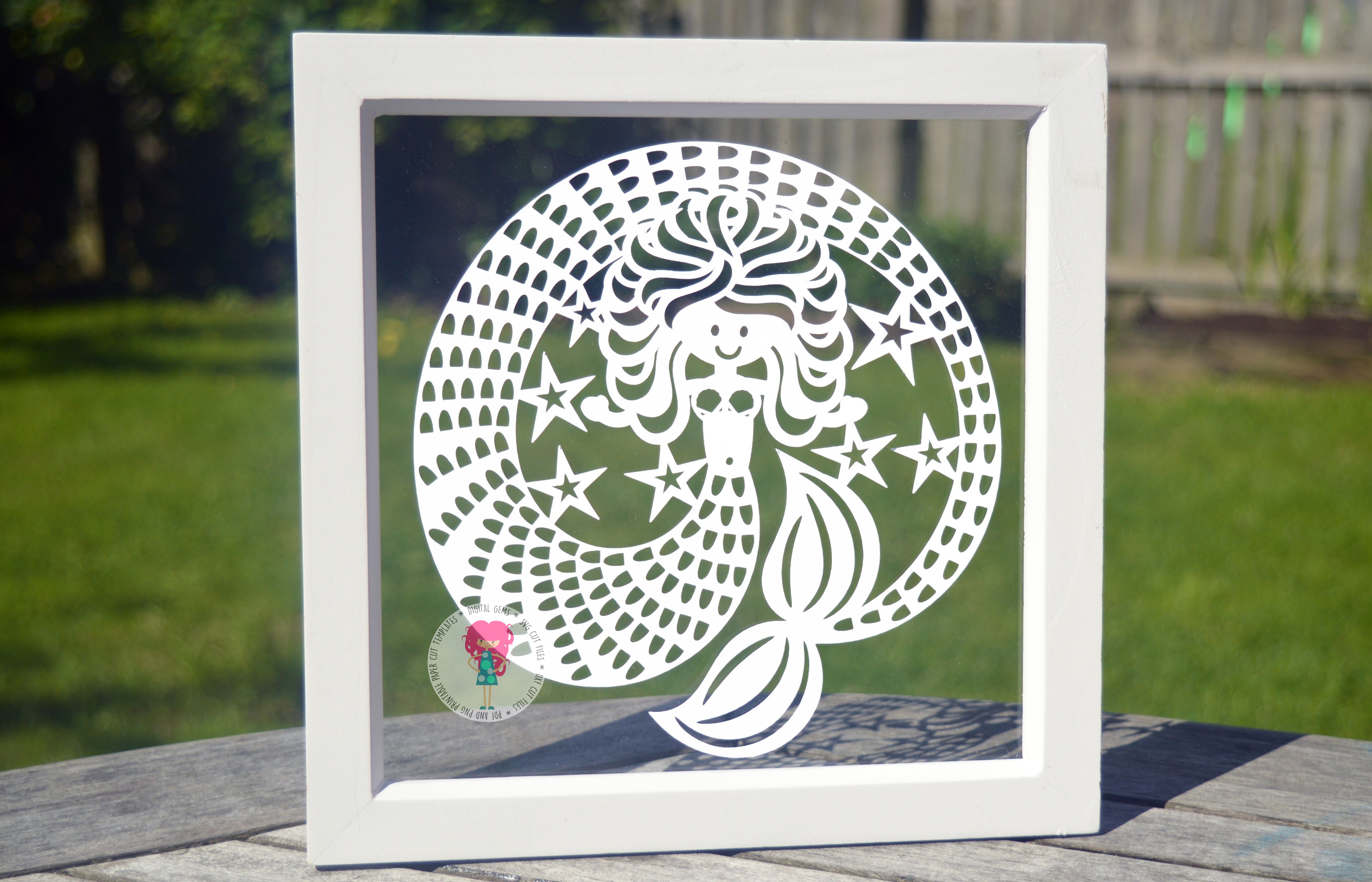 Mermaid paper cut SVG DXF EPS files (24990) | SVGs | Design Bundles