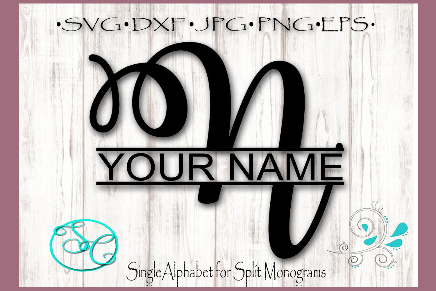 Split Monogram Letter N Single Letter File