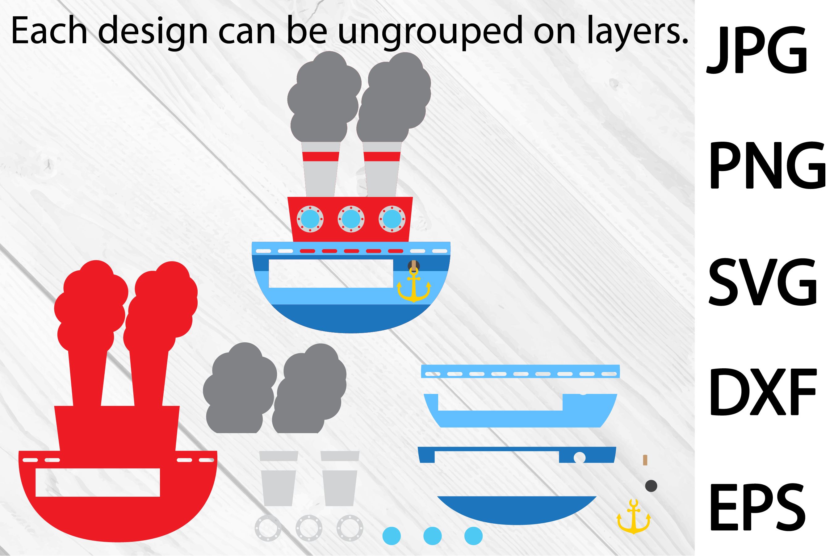 Split Nautical - Clip art / Cutting Files 292c (332976) | Illustrations ...