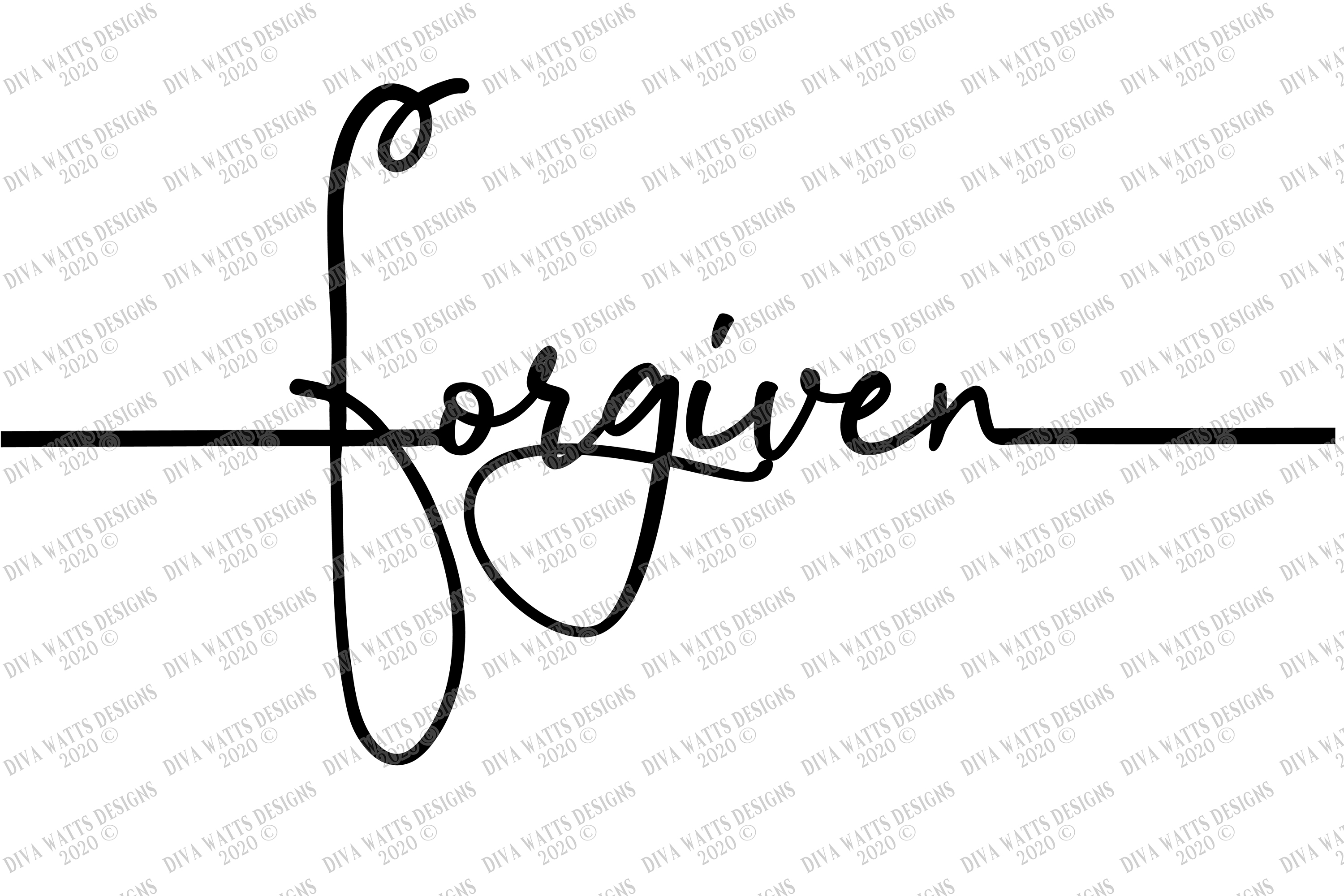 Forgiven Cross - Cutting File - Clipart - SVG DXF Christian