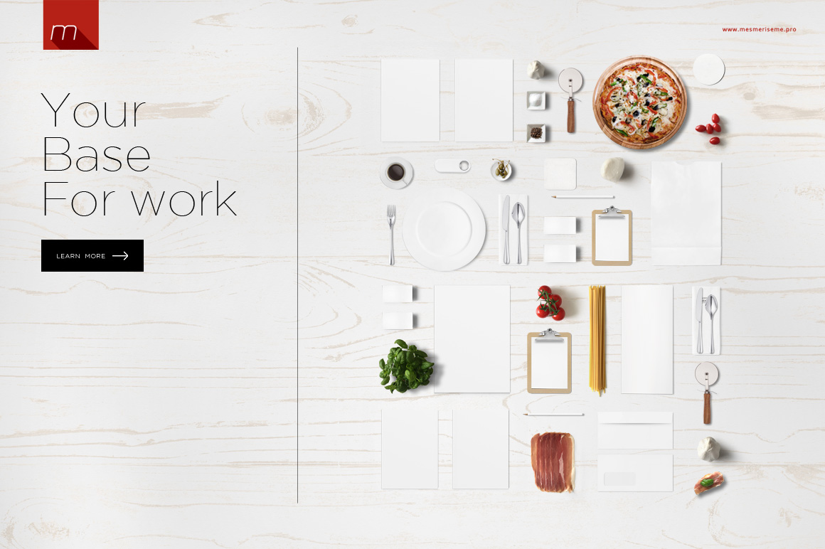 Italian Restaurant Identity Mock-up (2500) | Mock Ups | Design Bundles