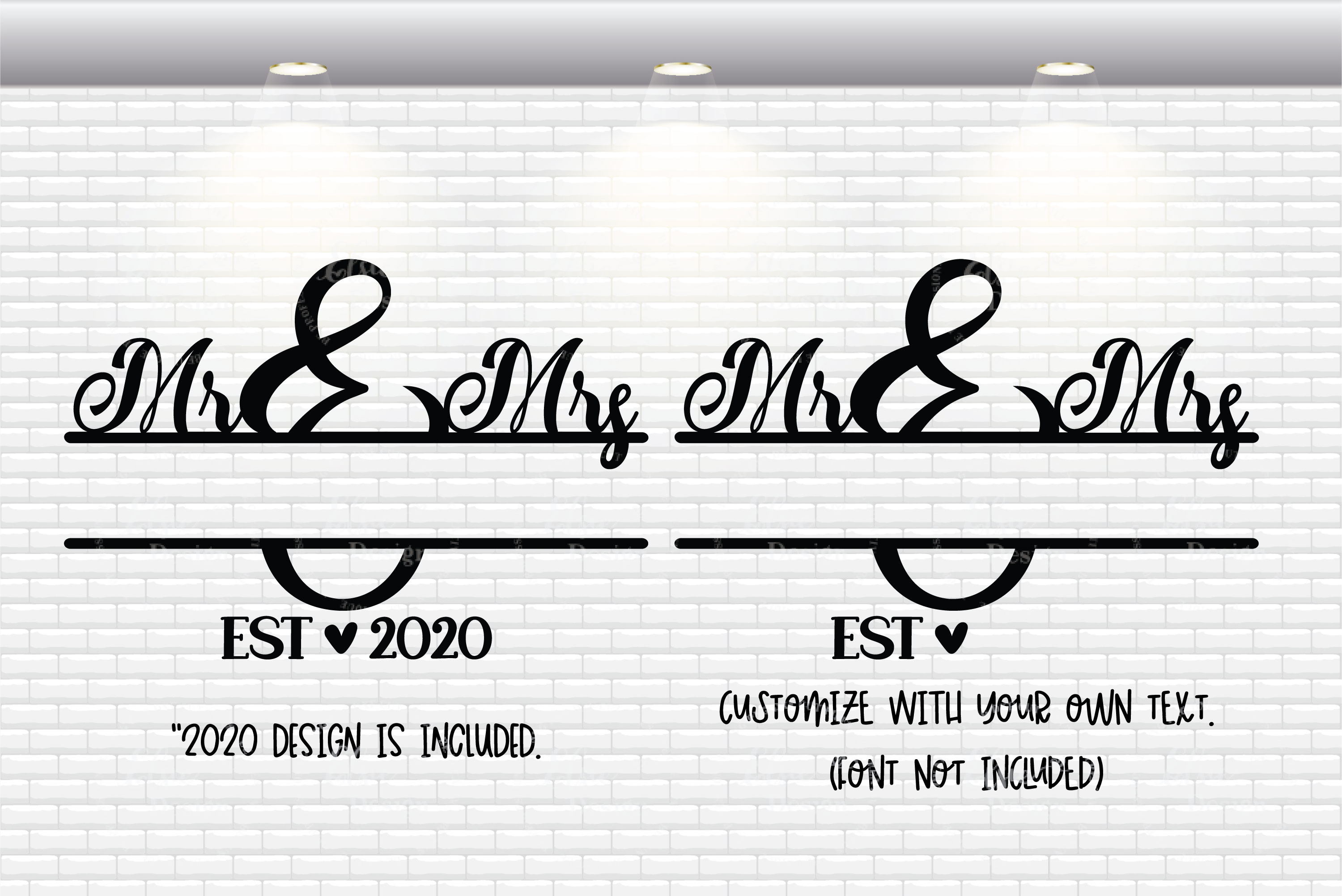 Mr. & Mrs. Monogram SVG Cut Files