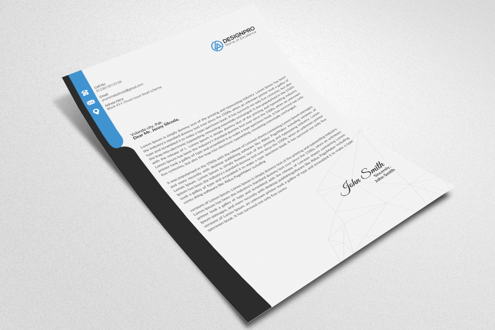 Simple Letterhead Template (52671) | Resume Templates | Design Bundles