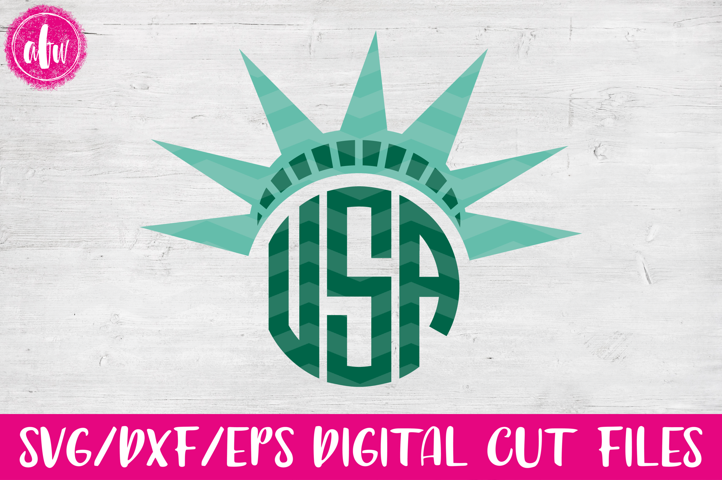 Statue of Liberty Monogram - SVG, DXF, EPS Cut Files (16003) | SVGs ...