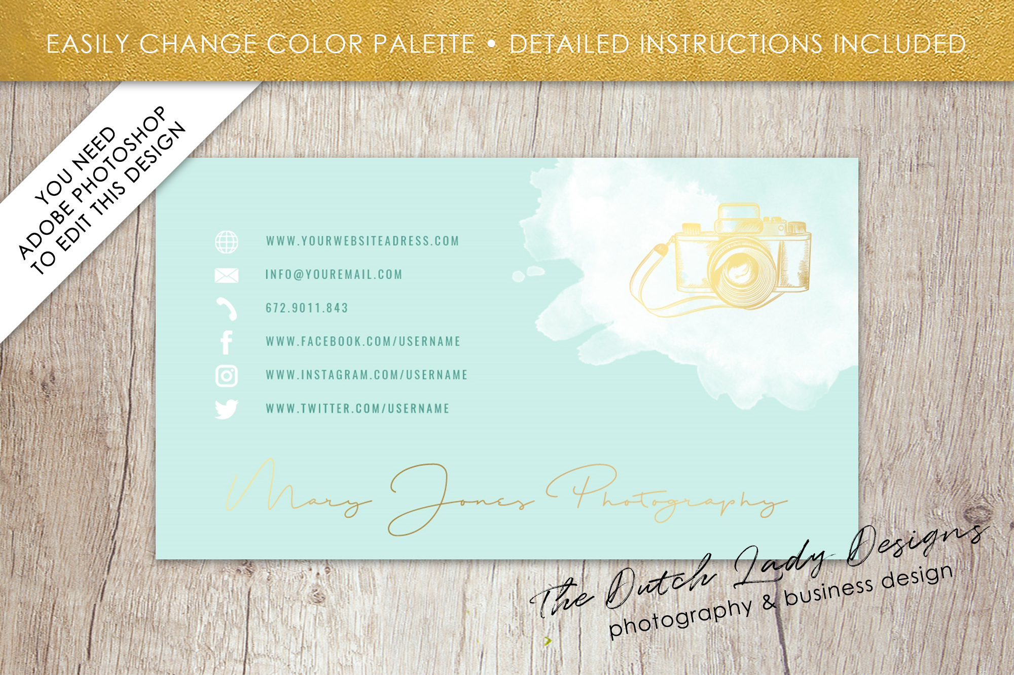 Business Card Template for Adobe Photoshop - Layered PSD Template ...