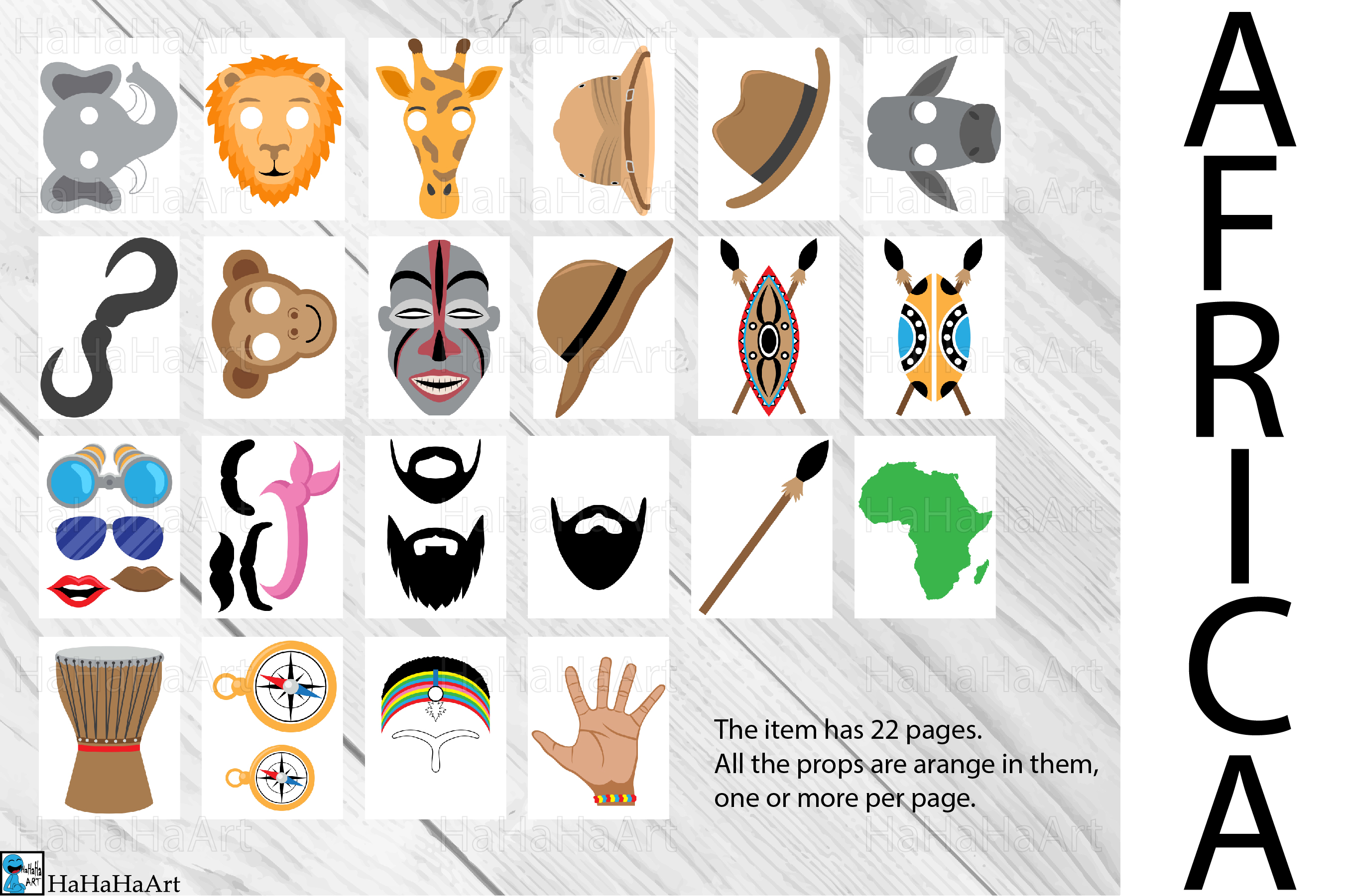 Africa Props - Clip art / Cutting Files 167c