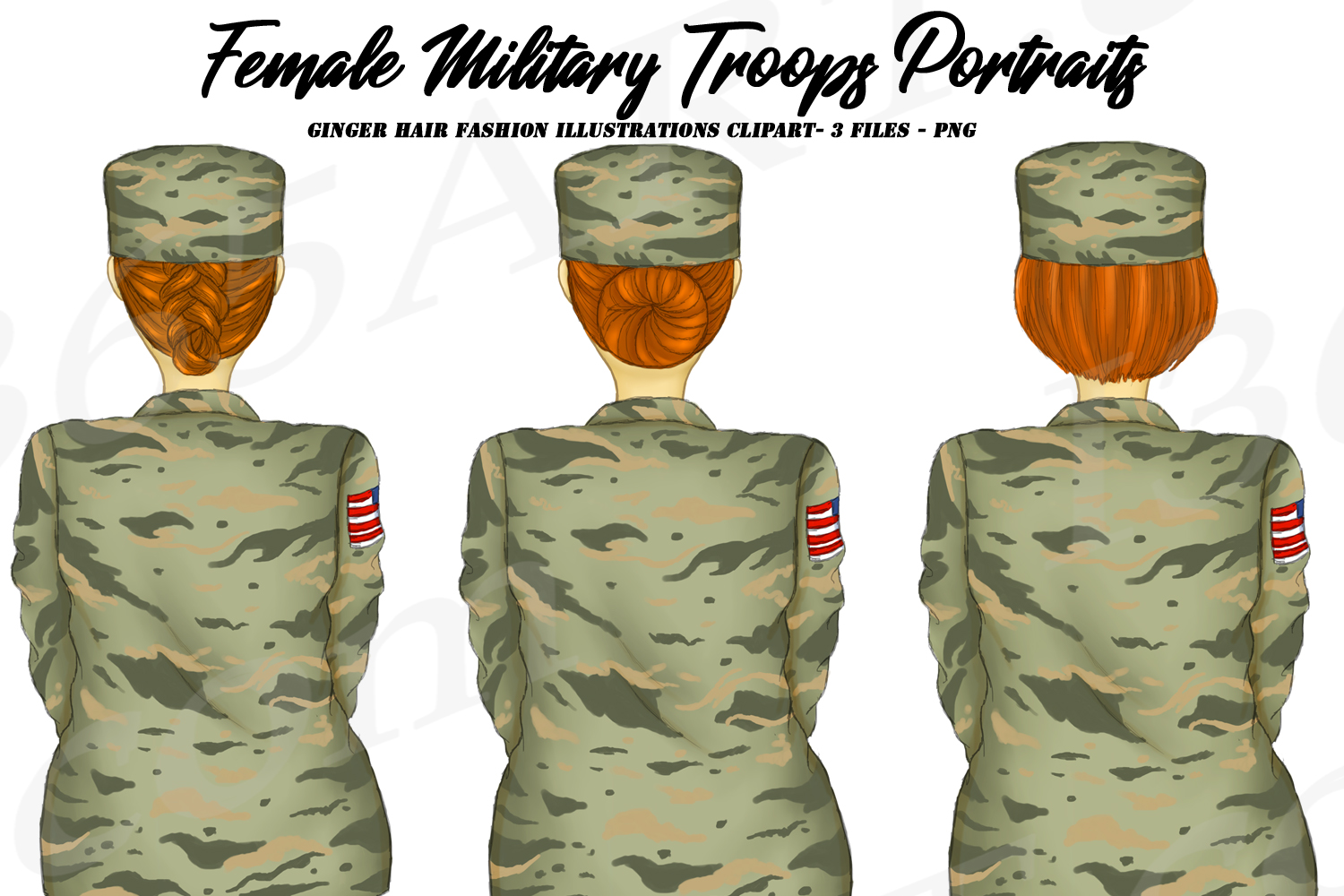 American Military Army Woman Ginger Hair Veteran Portraits