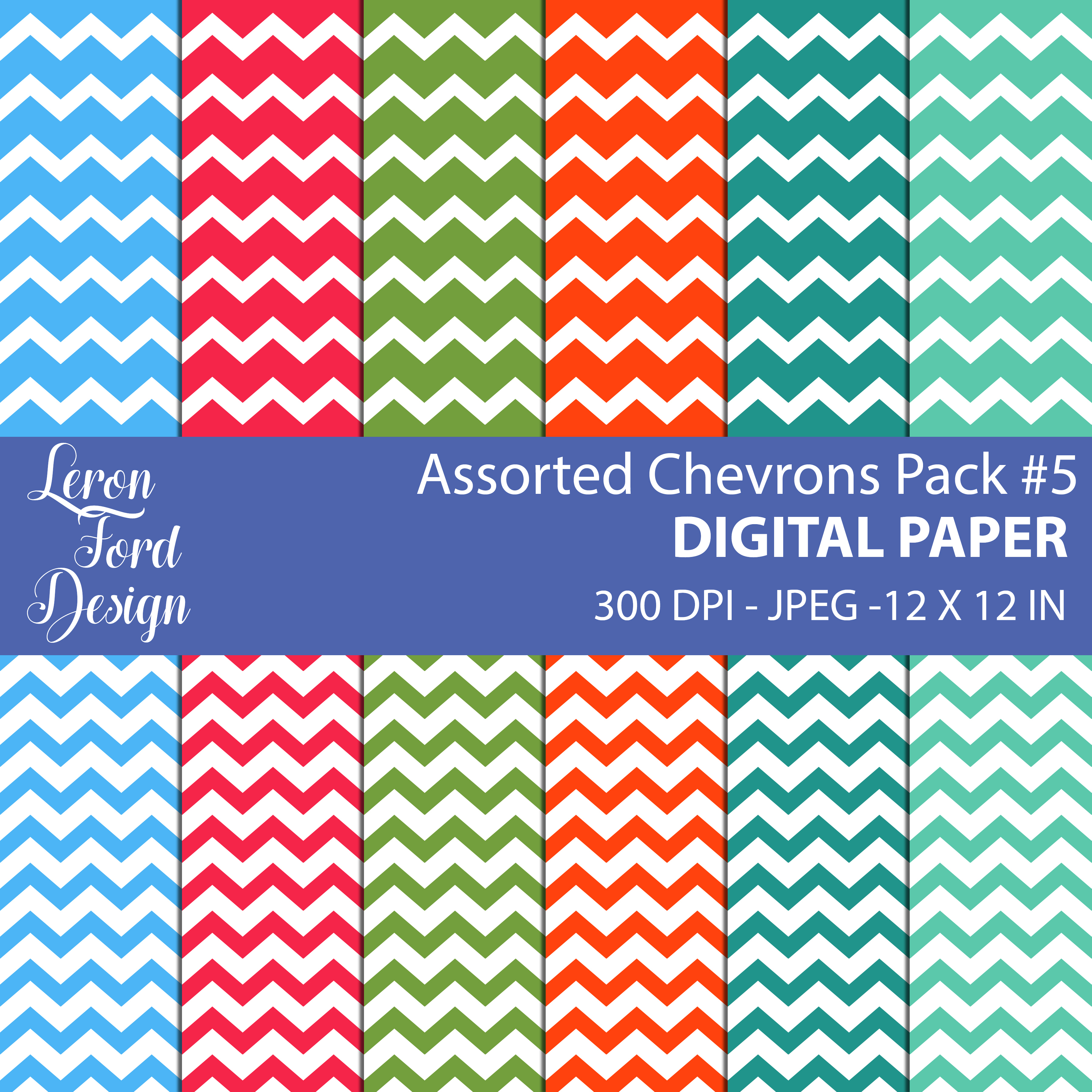 Assorted Chevrons Pack #5 Digital Paper