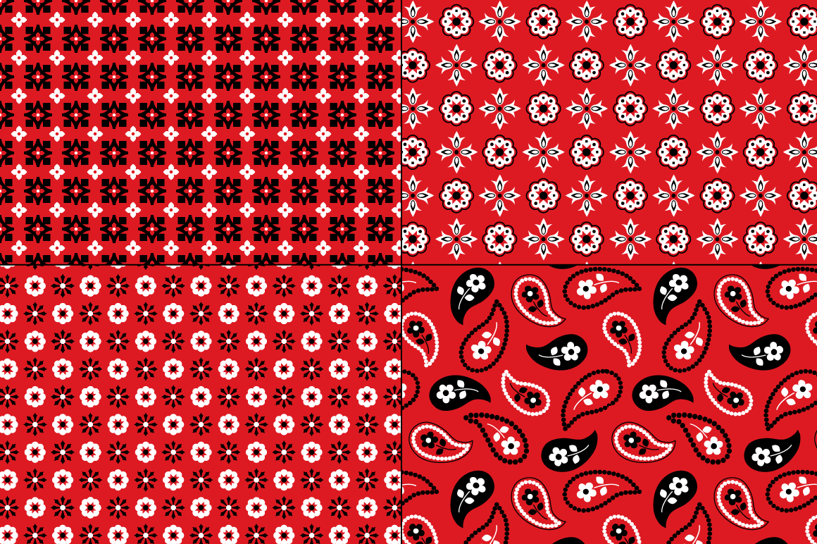 Seamless Red Bandana Patterns