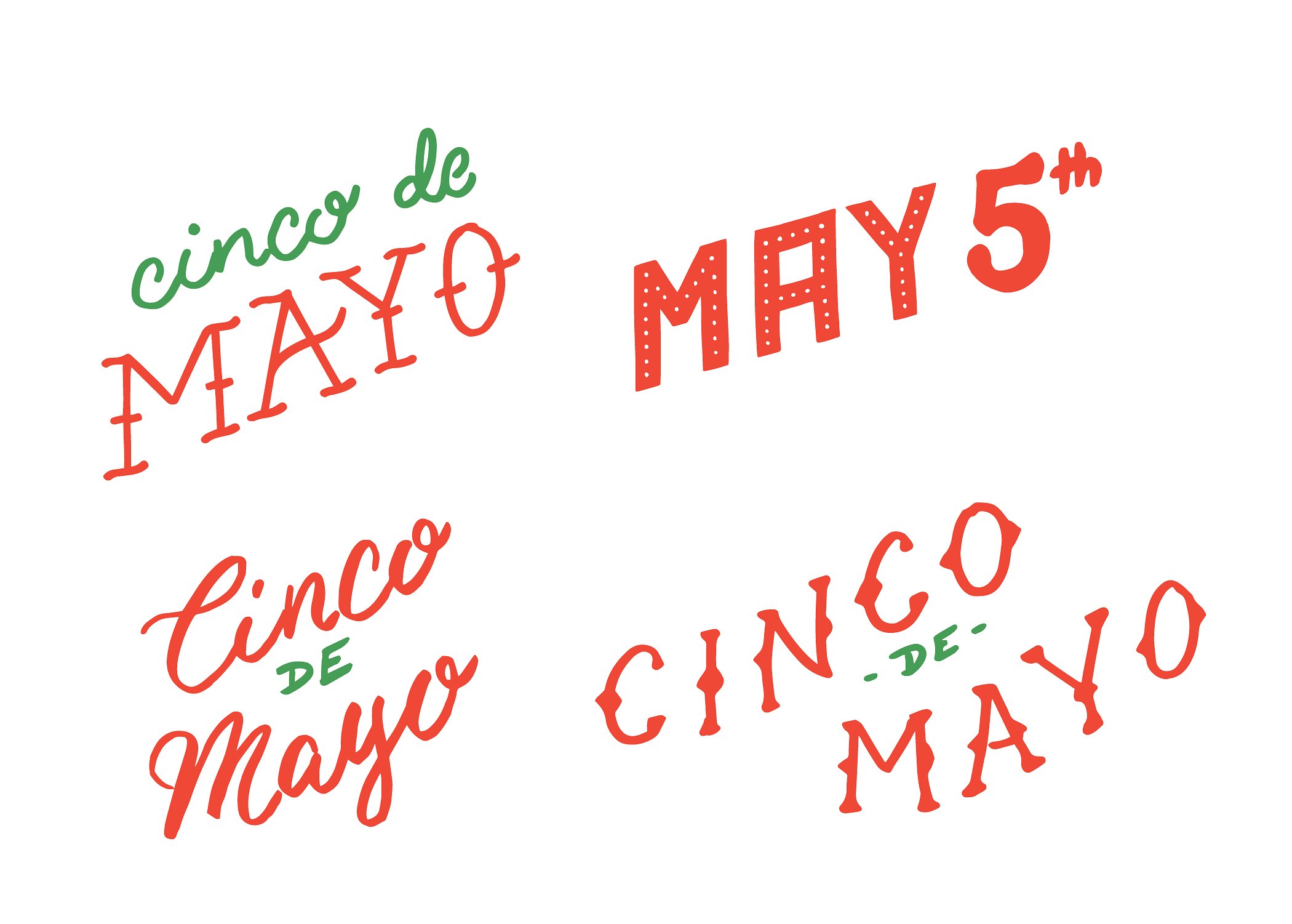 Cinco De Mayo Lettering Pack (90219) | Illustrations | Design Bundles