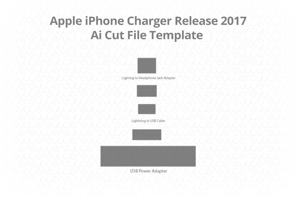 Apple iPhone Charger Vinyl Skin Vector Cut File Template