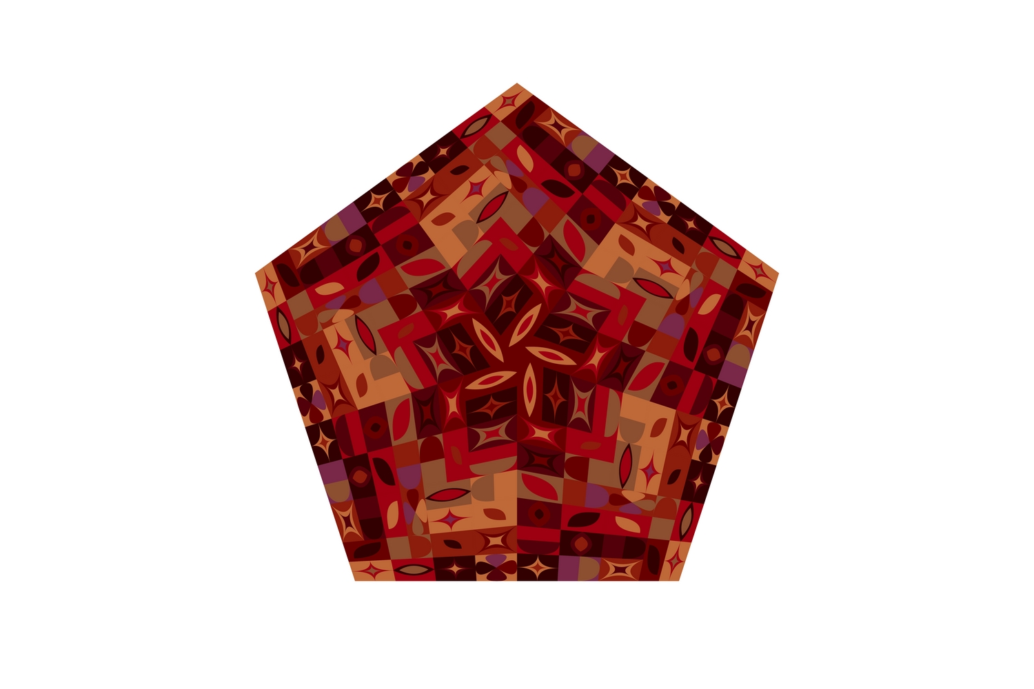 6 Mosaic Pattern Pentagons