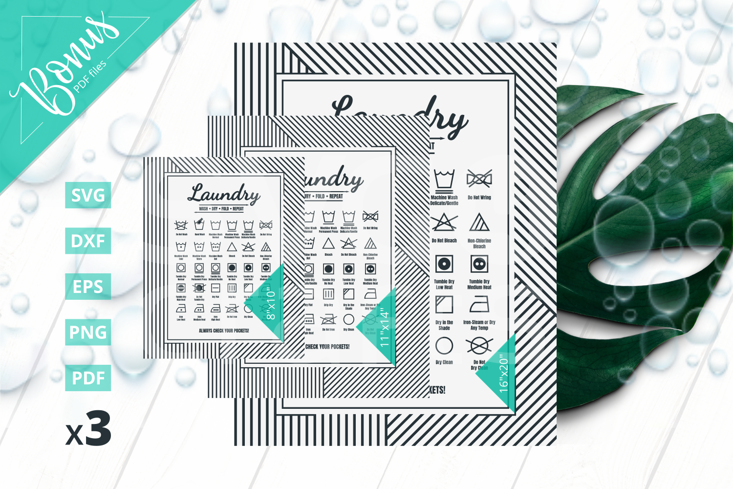 Laundry Guide to Procedures SVG Cut File, Bonus 3 sizes &PDF (255030 ...