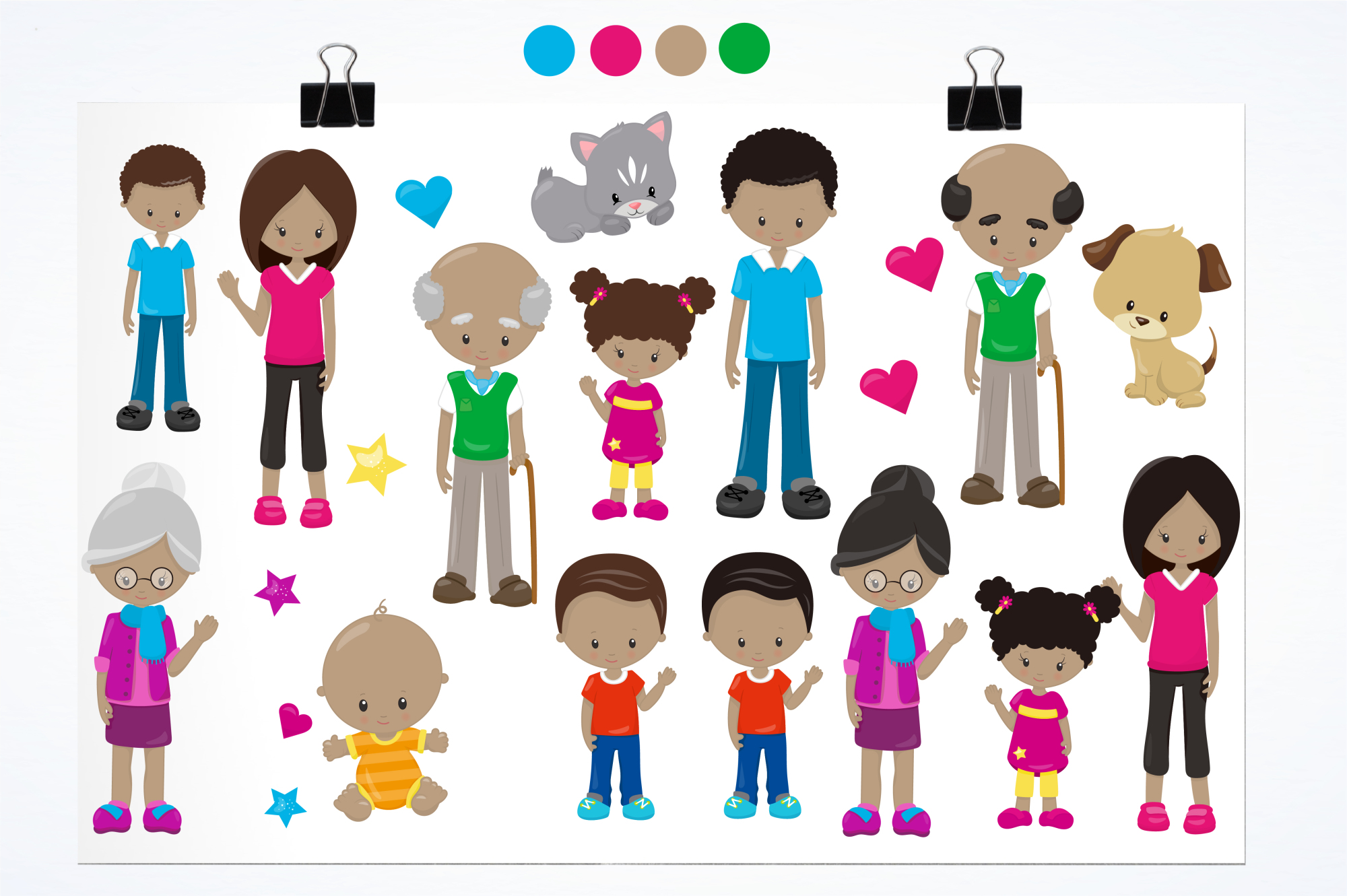 Happy Family graphics and illustrations