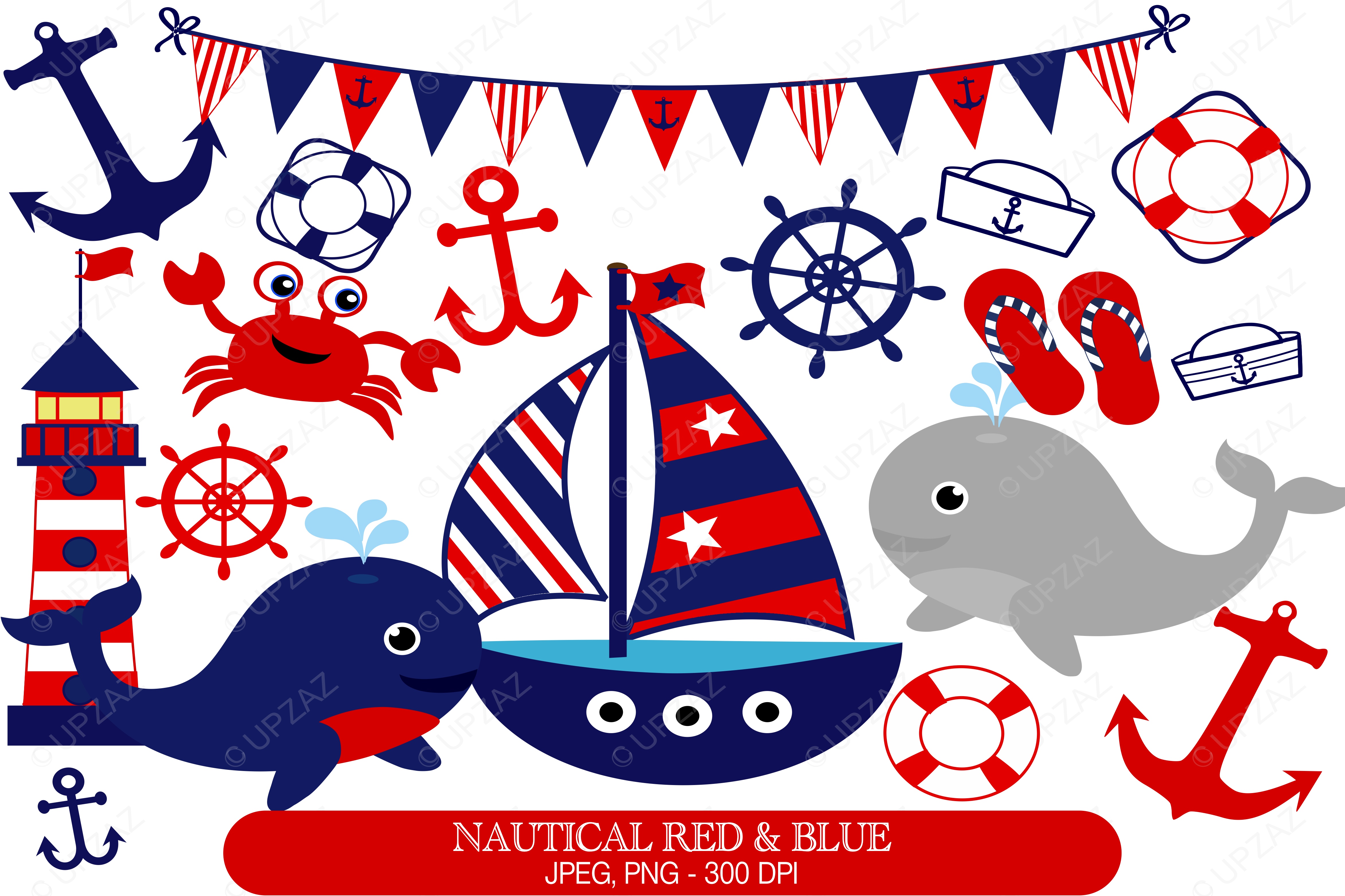 Nautical Clipart Set (71226) | Illustrations | Design Bundles