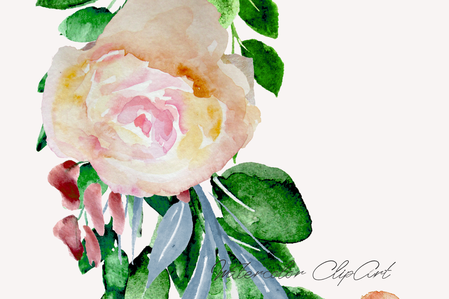 Watercolor Floral Wreath clipart