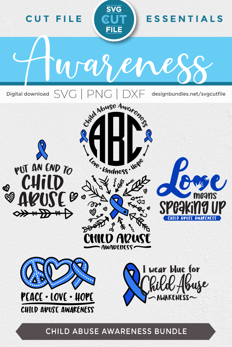 Child Abuse Awareness SVG bundle - a child abuse collection