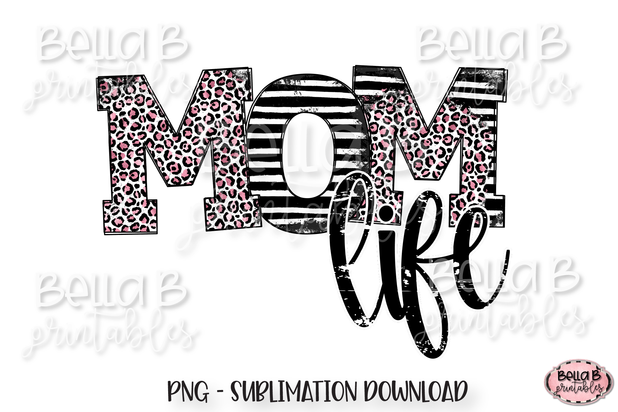 Mom life Sublimation Design, Leopard Print Mom Sublimation