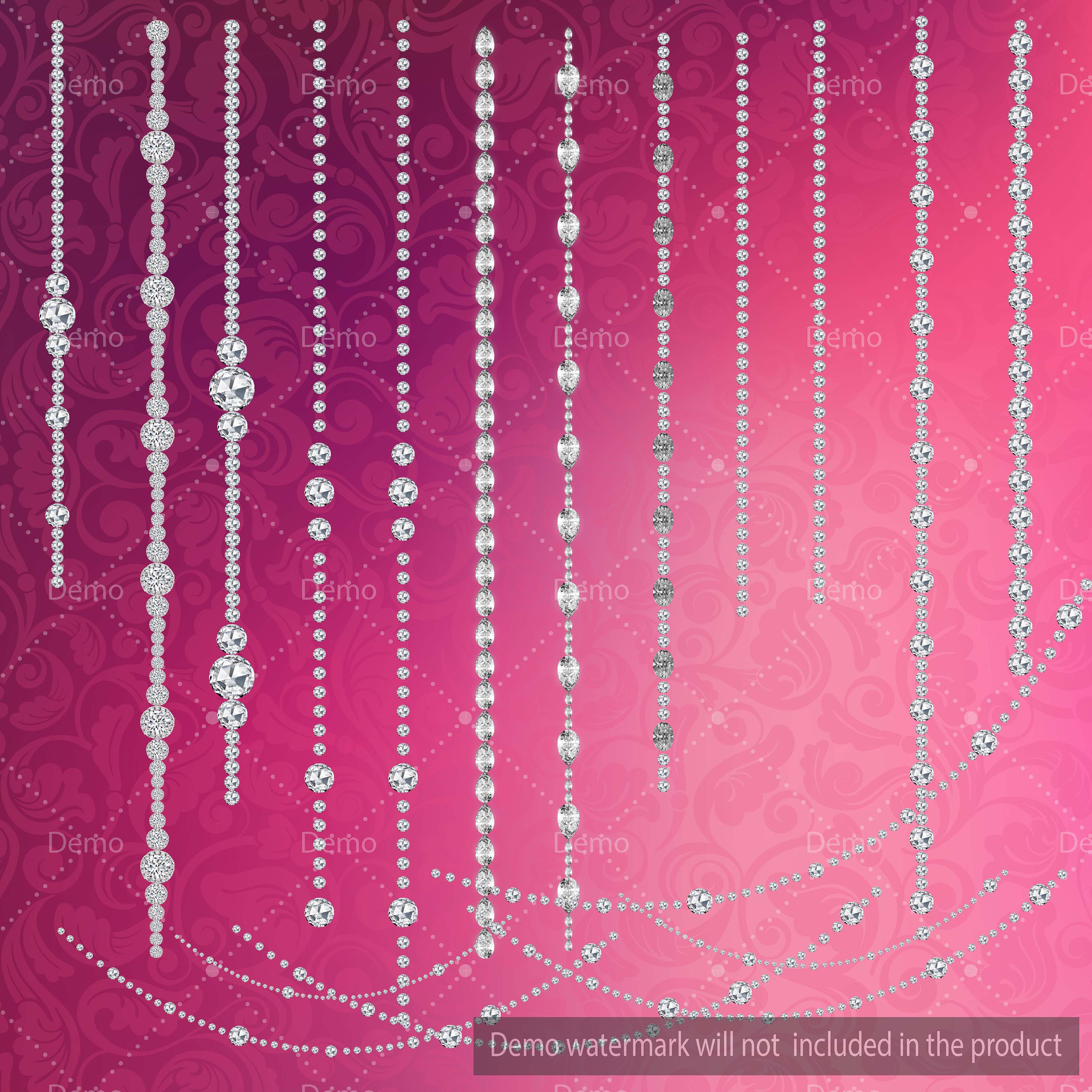 Hanging Diamond Chain Diamond String Diamond Strand Clip Art