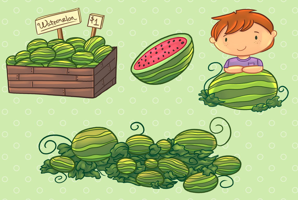 Watermelon Patch Clip Art Collection